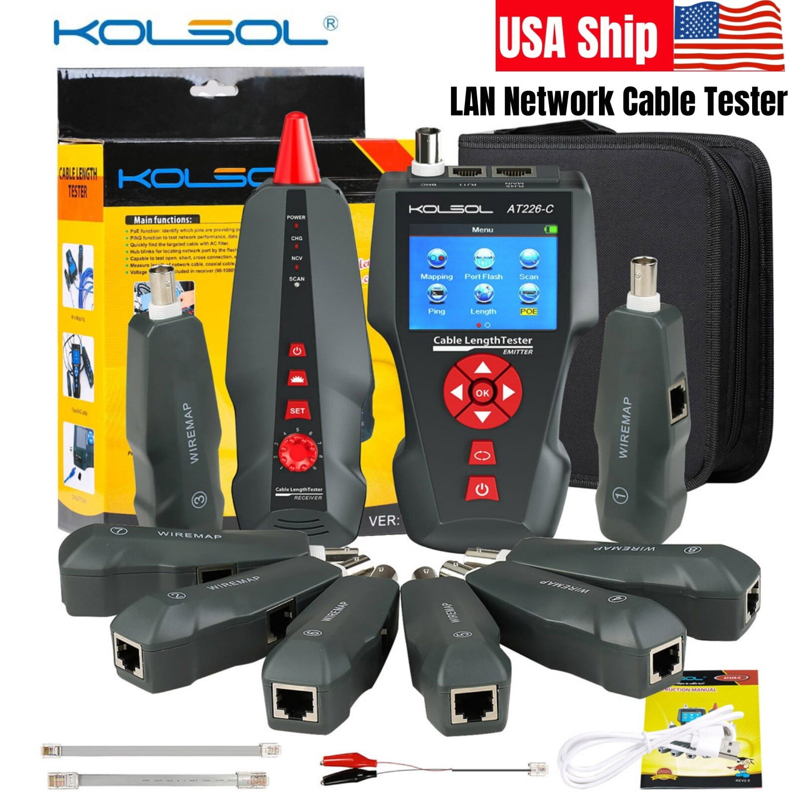 Network Cable Tester Multi-Functional LAN Ethernet RJ45 UTP Diagnose ...