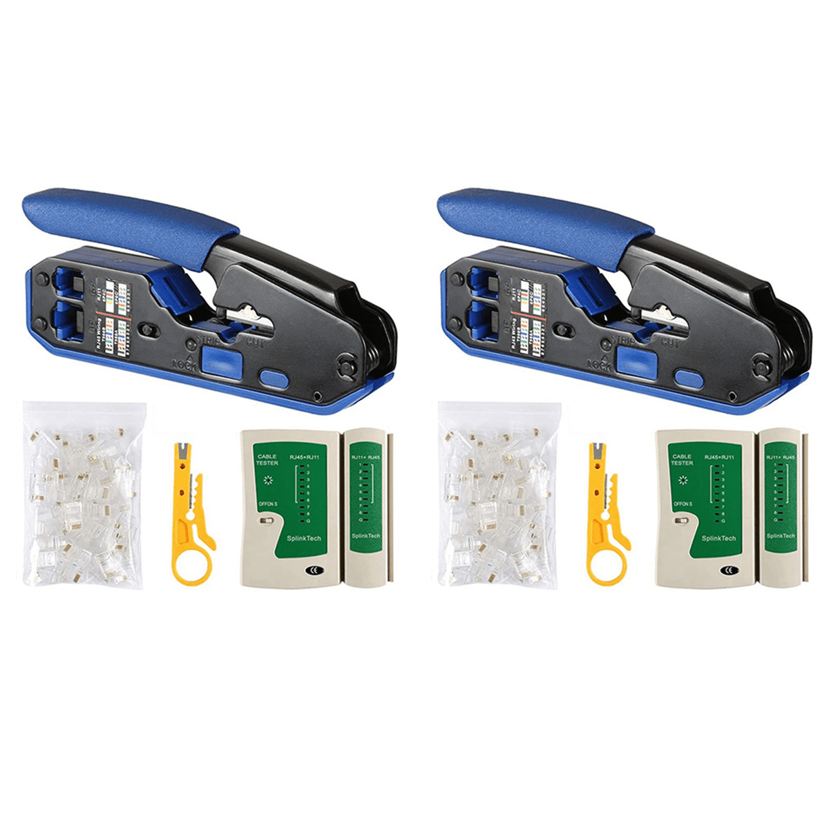 Network Cable Tester RJ45 Crimp Tool Kit CAT5 CAT5E CAT6 Crimping Tool ...