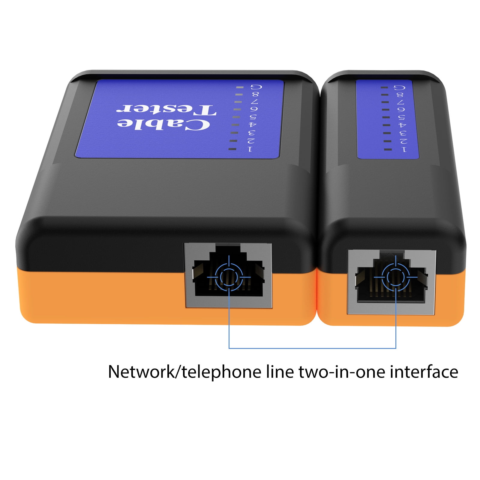 Black Network Cable Tester - RJ45 RJ11 RJ12 CAT5 CAT6 POE Ethernet LAN ...