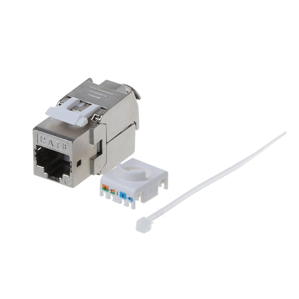 Network Connector Adapter RJ45 Keystone Cat6 Cat6A Shielded FTP Zinc ...