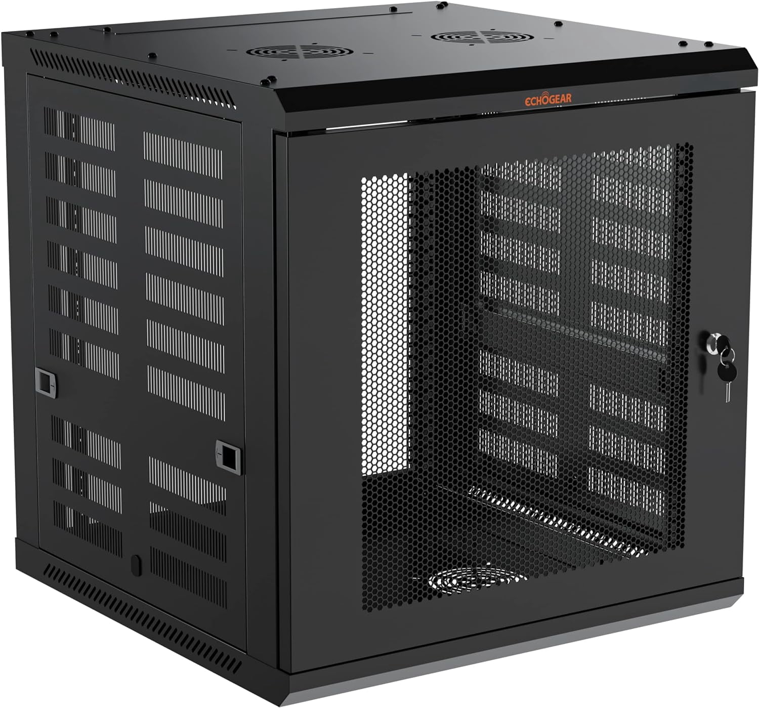 ECHOGEAR 12U Network Rack - Enclosed Wall Mount Rack Kit Includes 2X 1U ...