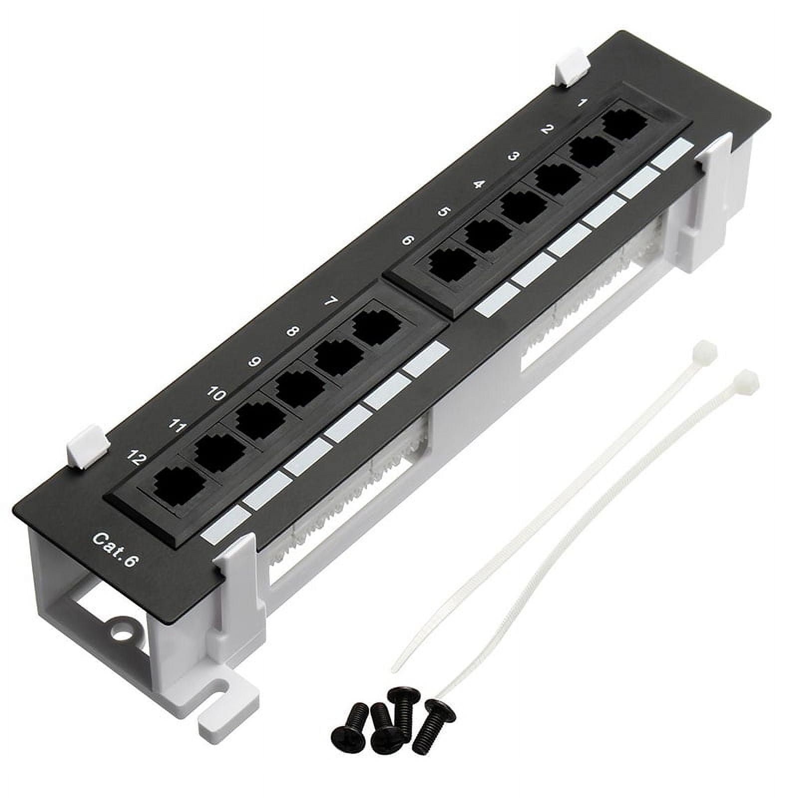 Network Tool Kit 12 Port CAT6 Patch Panel RJ45 Networking Wall Mount ...