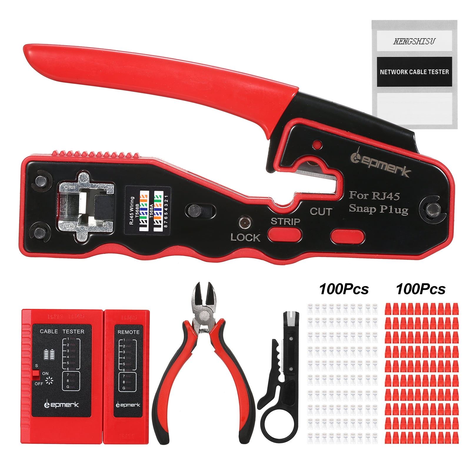 Network cable tester,Rj45 Crimp Tool All In One Tool Kit All Cat6a With ...
