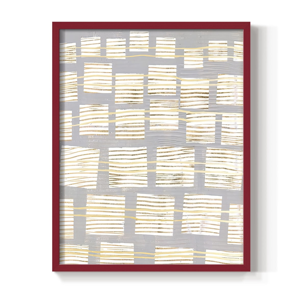 Networks II Framed Print in Red Solid Wood Framed Print No Nail Hanging ...