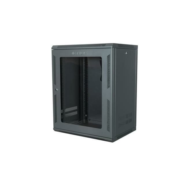 Networx 15U Wall Mount Network Cabinet, 101 Series - 18" Deep, Lockable ...