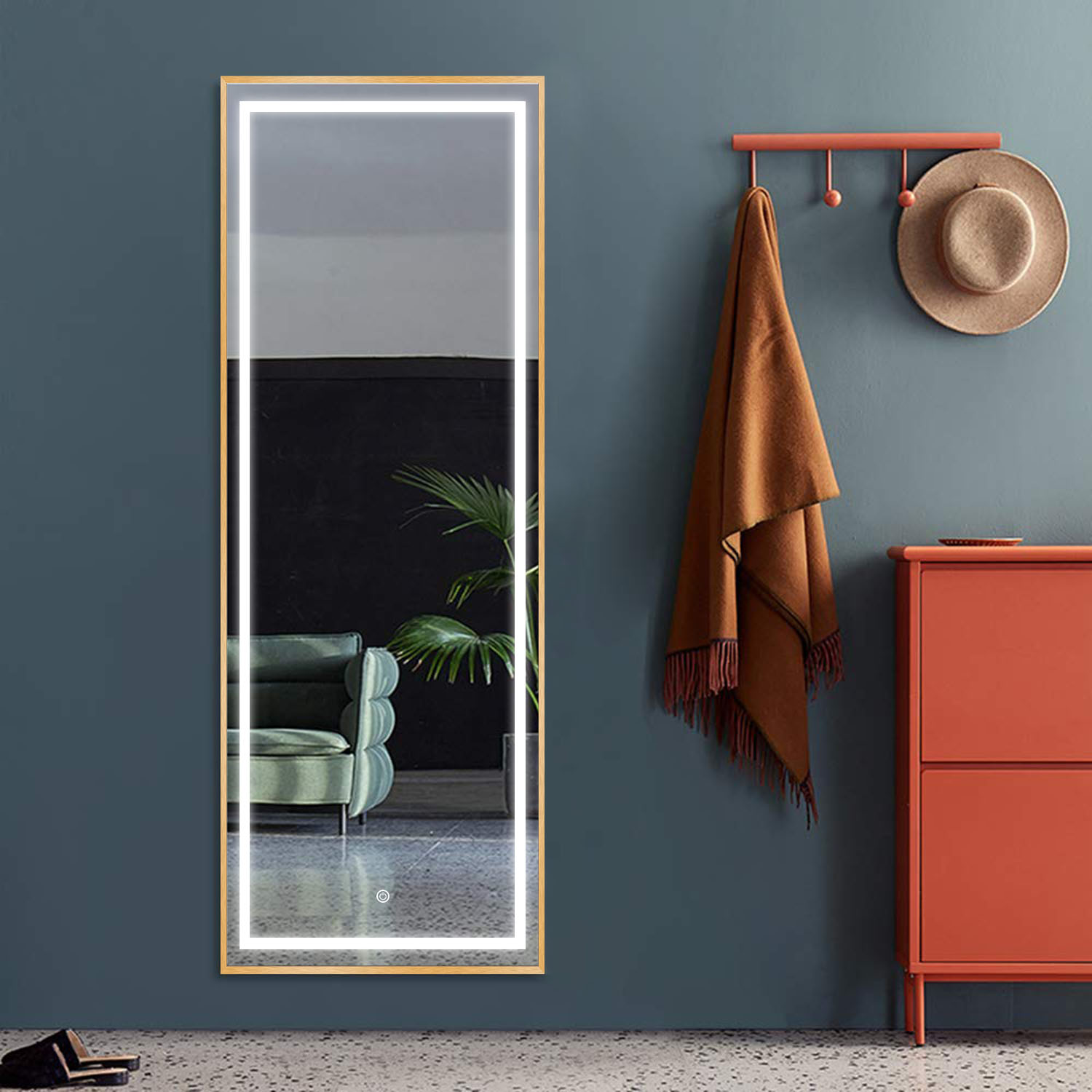 21" x 64" Gold Contemporary Full Length Mirror - Walmart.com