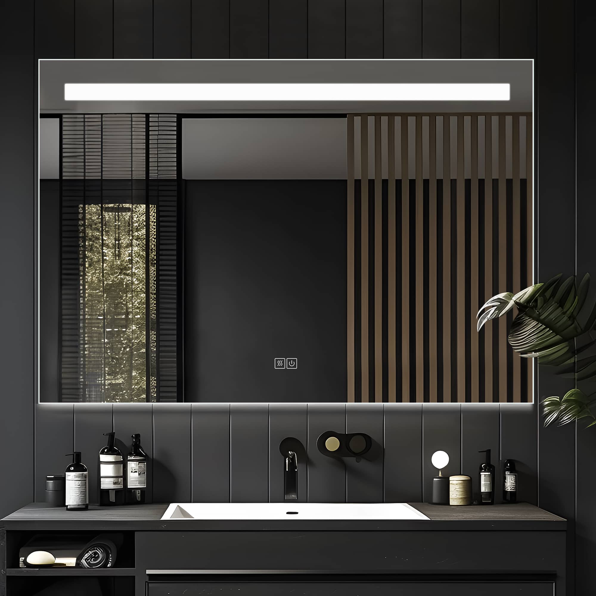 MAYEERTY 39" x 28" LED Bathroom Mirror, Anti-Fog, Horizontal - Walmart.com