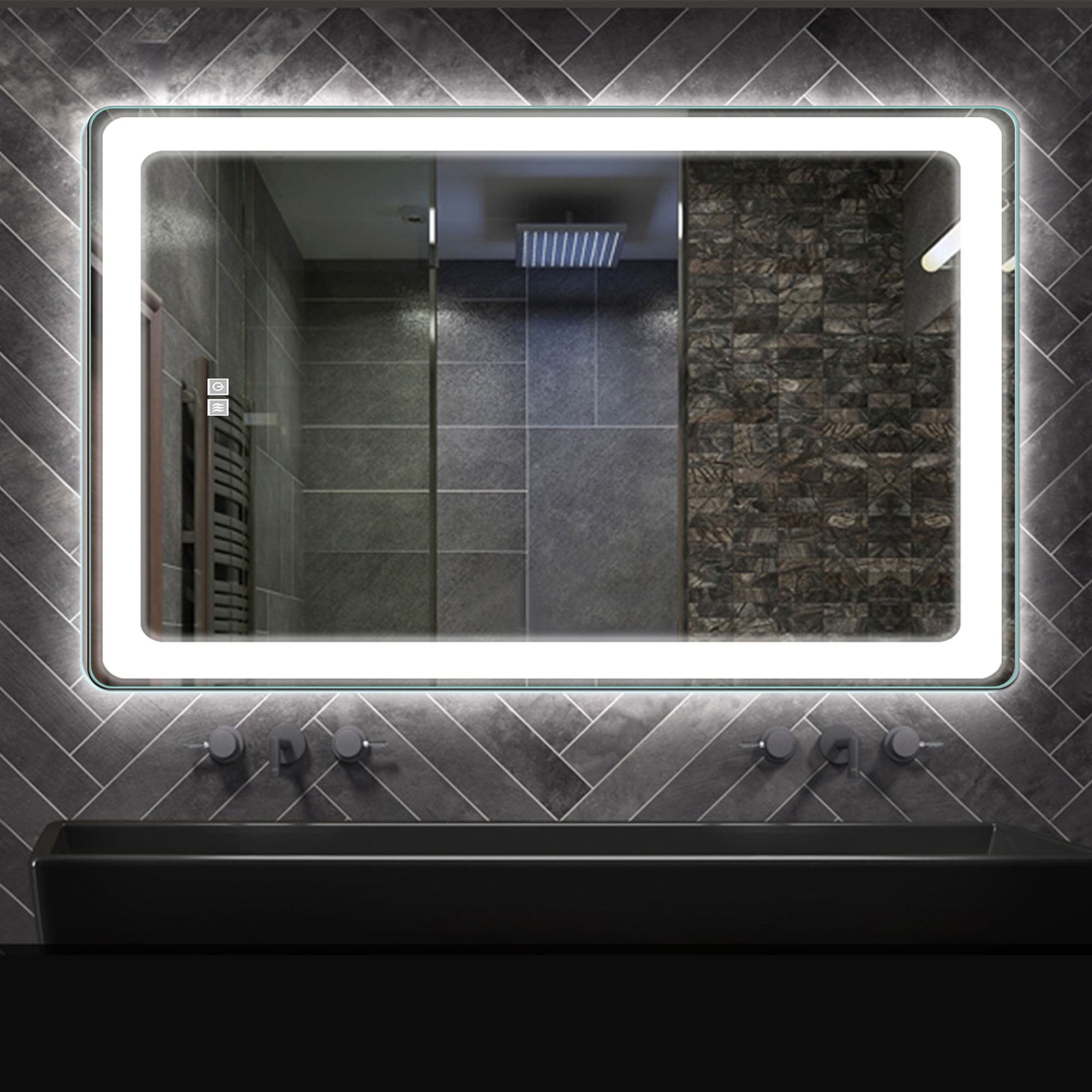 40 in x 32 in Modern LED Mirror - Walmart.com