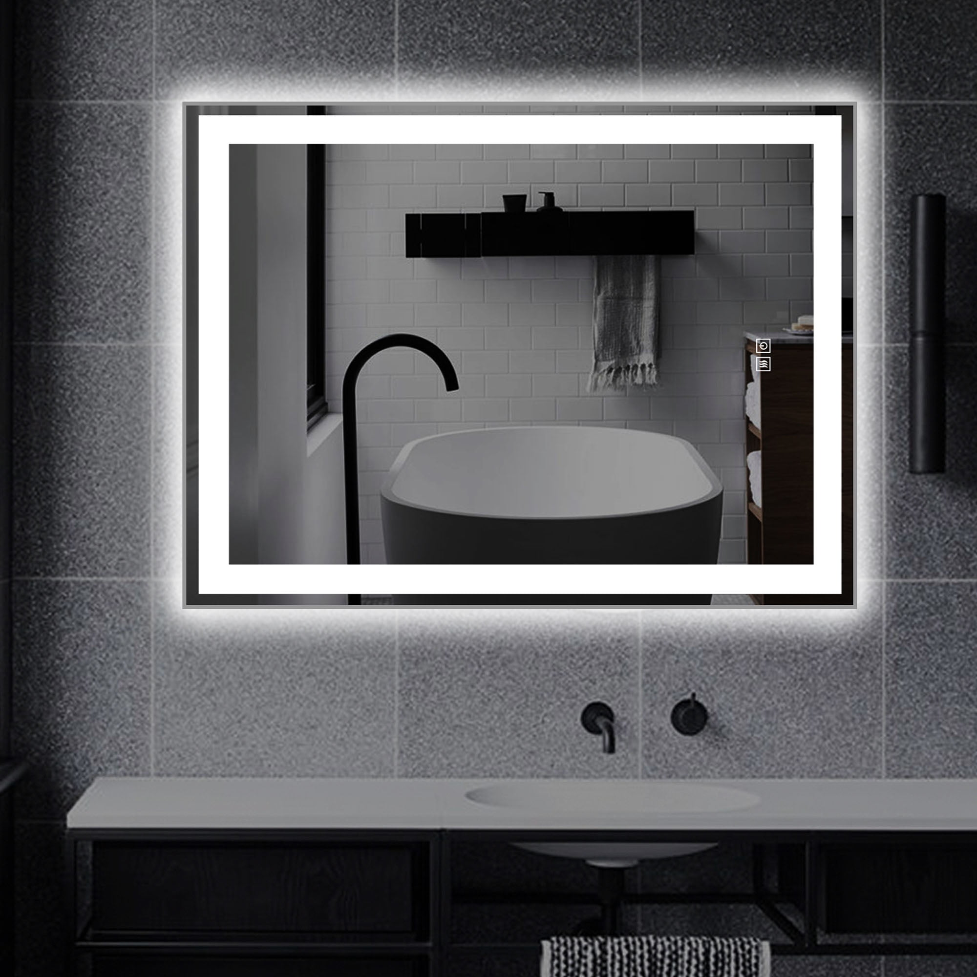 40" x 32" Modern LED Mirror - Walmart.com