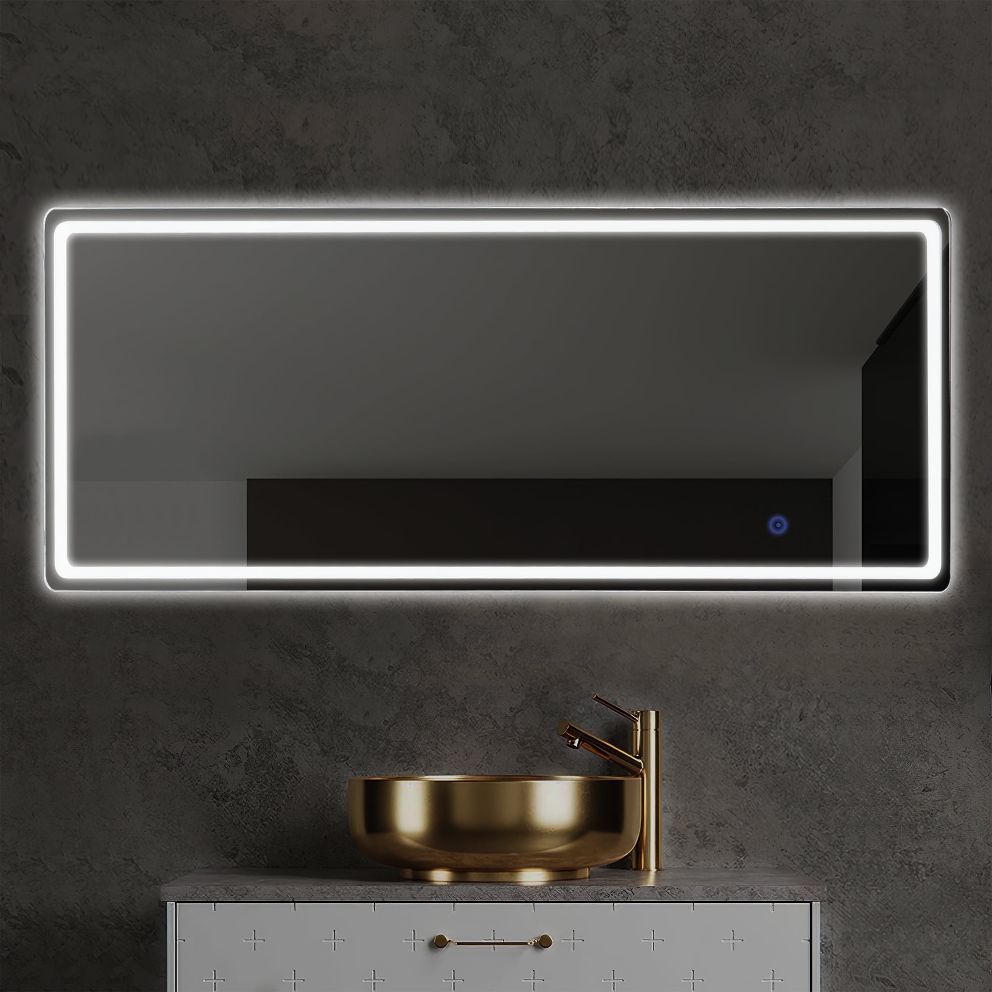MAYEERTY 63" x 16" LED Floor Mirror Rectangular Full Length Mirror ...