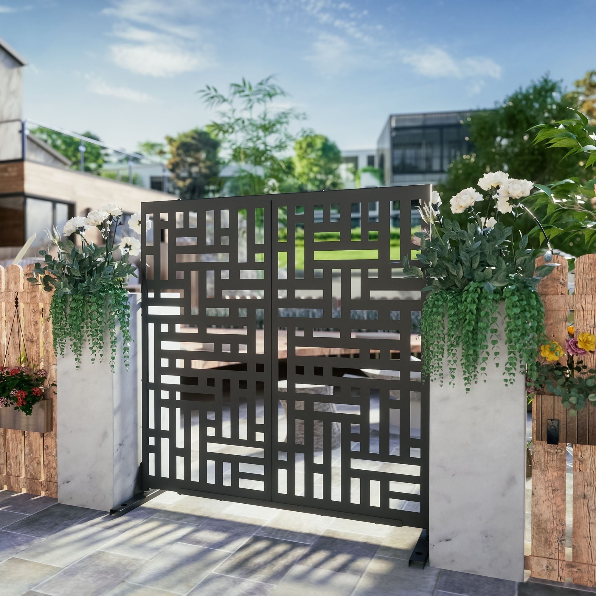 MAYEERTY 71" x 47" Room Dividers Outdoor Privacy Screen for Home Office ...