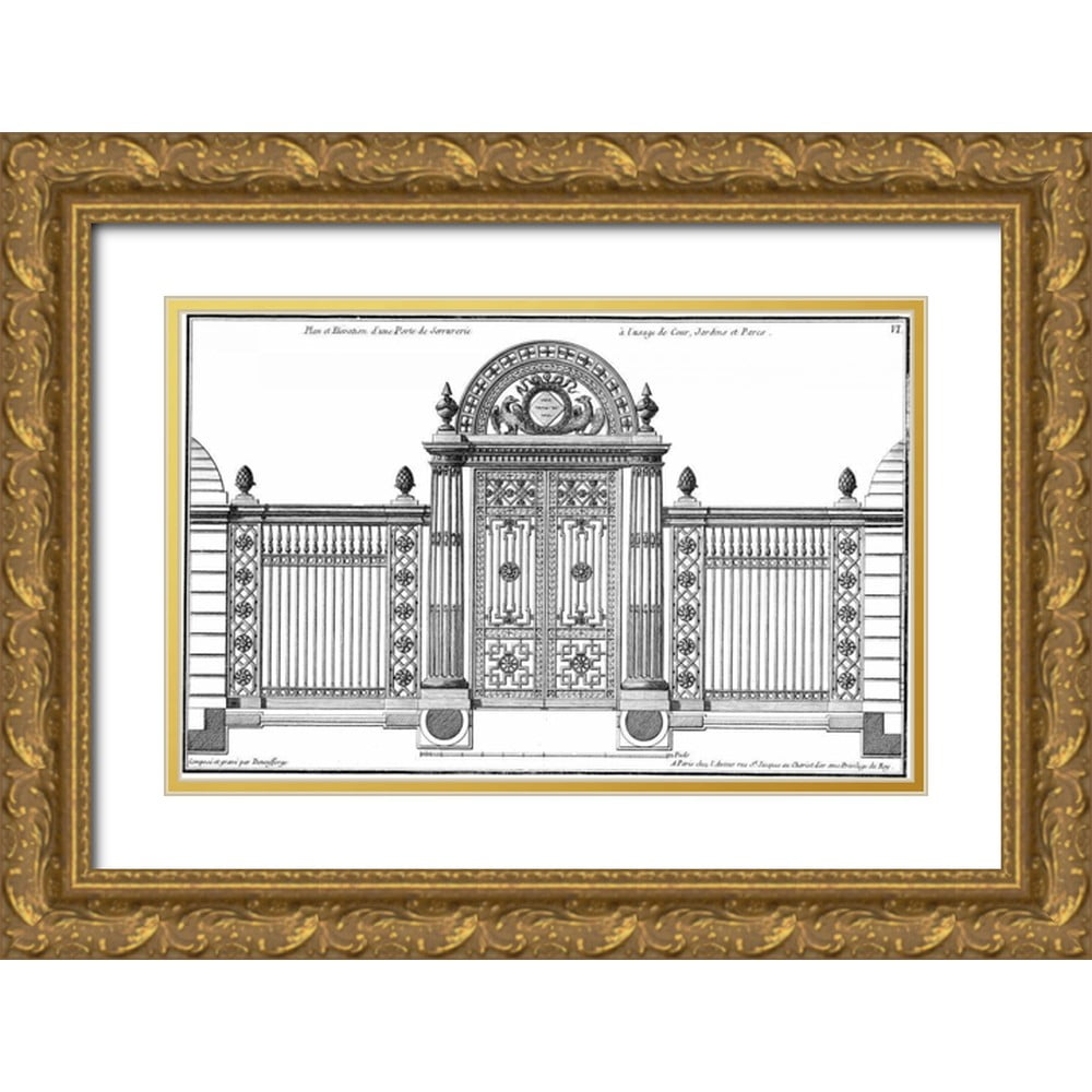 Neufforge 14x10 Gold Ornate Wood Framed with Double Matting Museum Art ...
