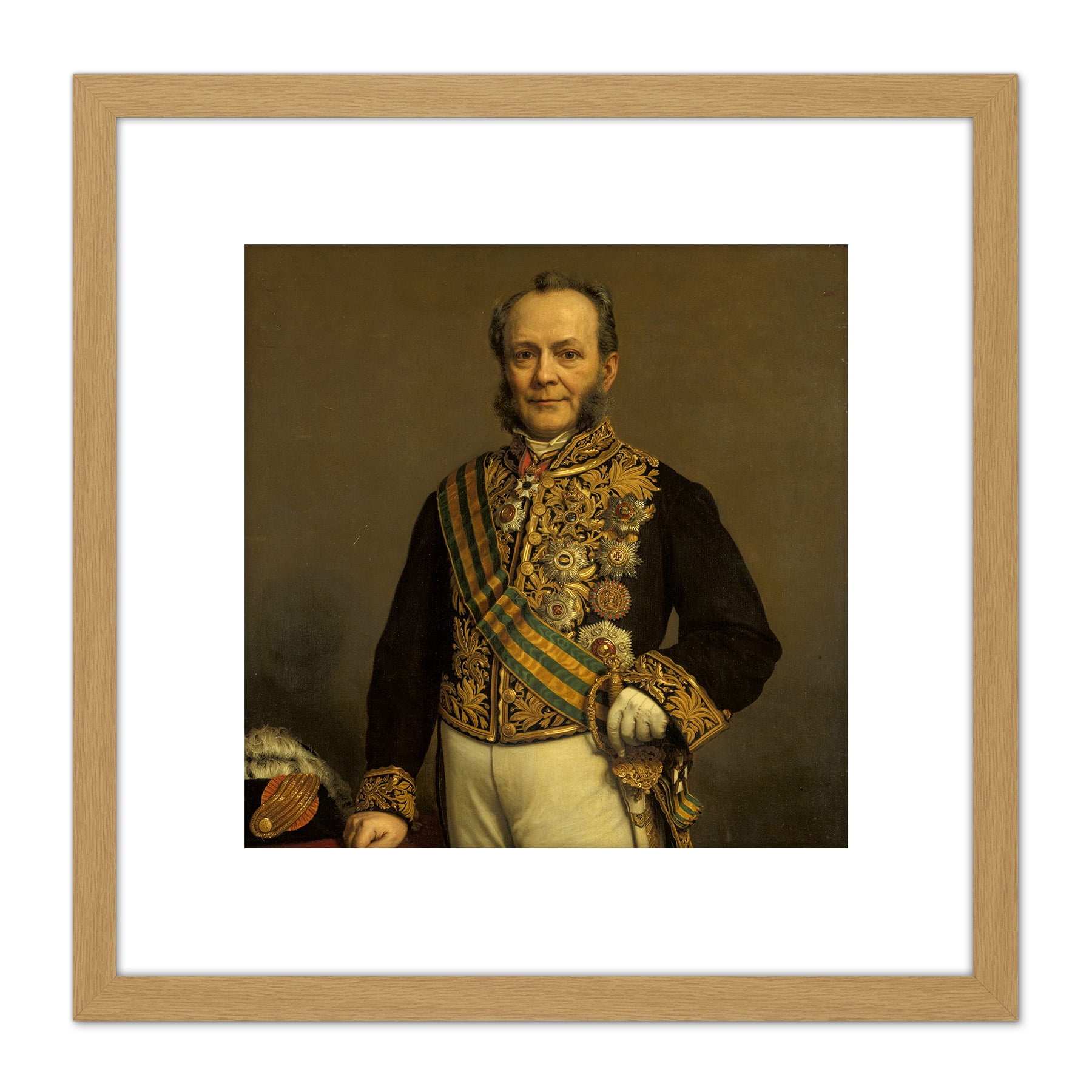 Neuman Portrait Pieter Mijer Painting 8X8 Inch Square Wooden Framed ...