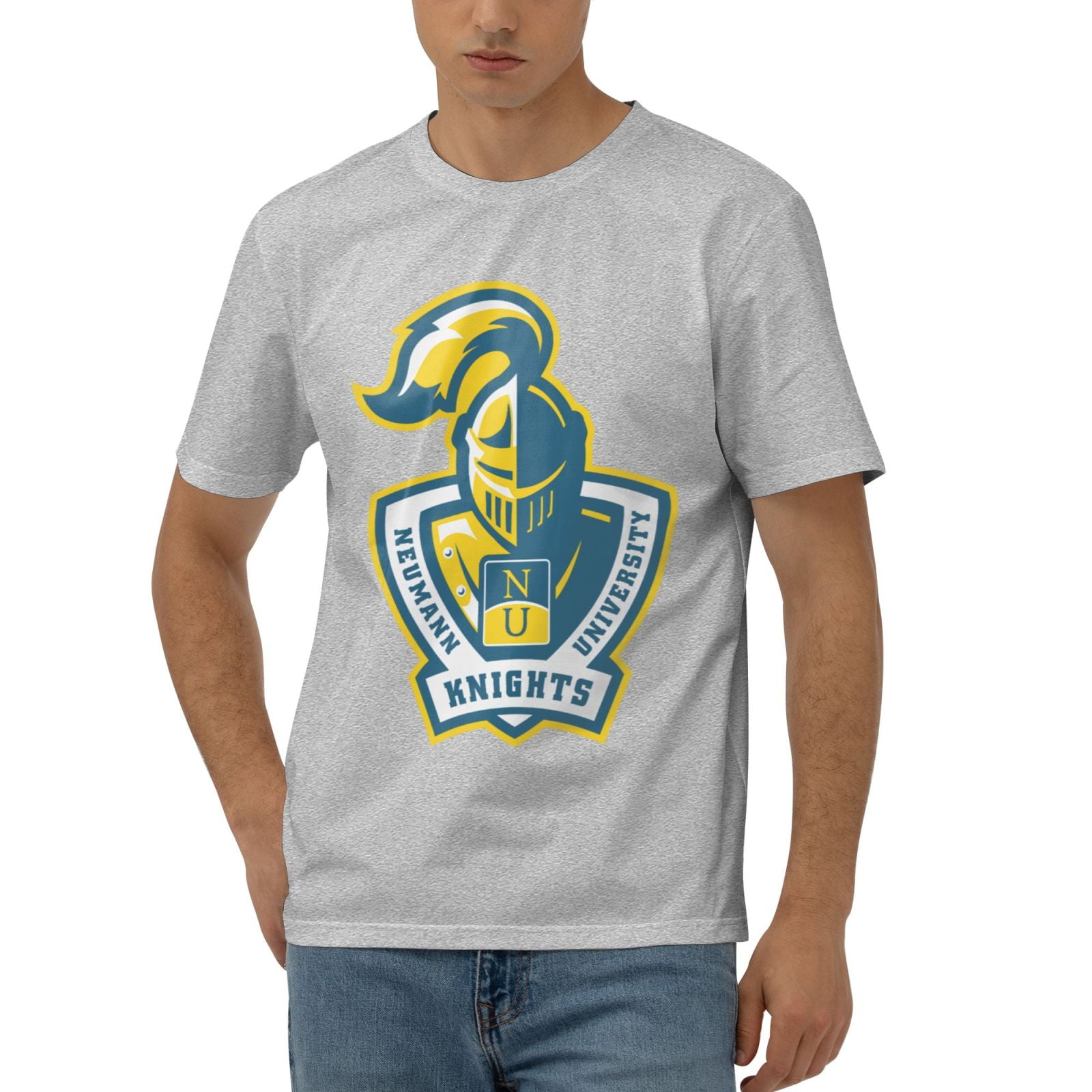 Neumann University Logo Men'S 170g Combed Cotton Short Sleeve T-Shirt ...