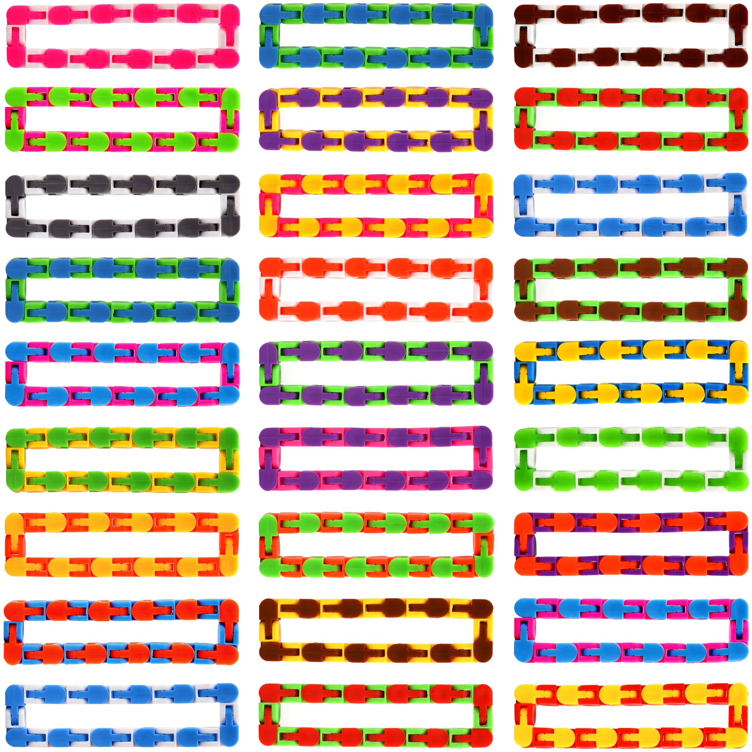 Neureyte 115 Pack 24 Links Wacky Tracks Snap and Click Fidget Toys,Fidget Snake Toy for Party ...