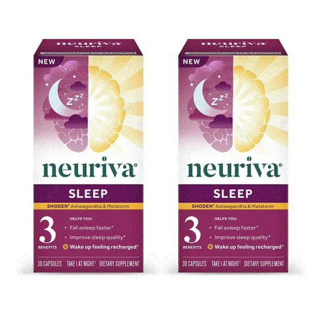 Neuriva Melatonin & Ashwagandha Sleep Support Supplement (30 Count), 2 ...