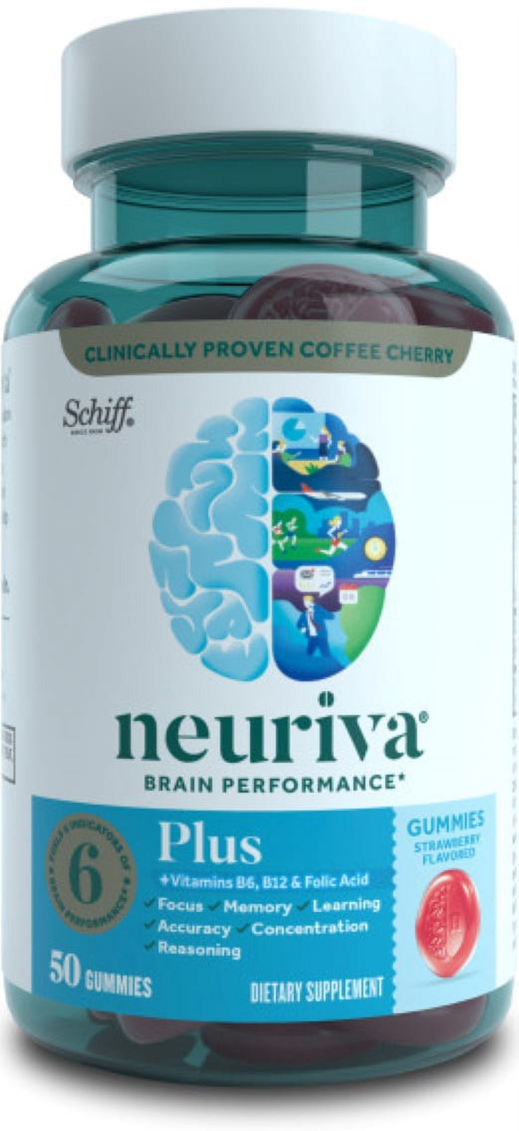 Neuriva Plus Brain Health Support Gummies (50 count), Memory Supplement ...