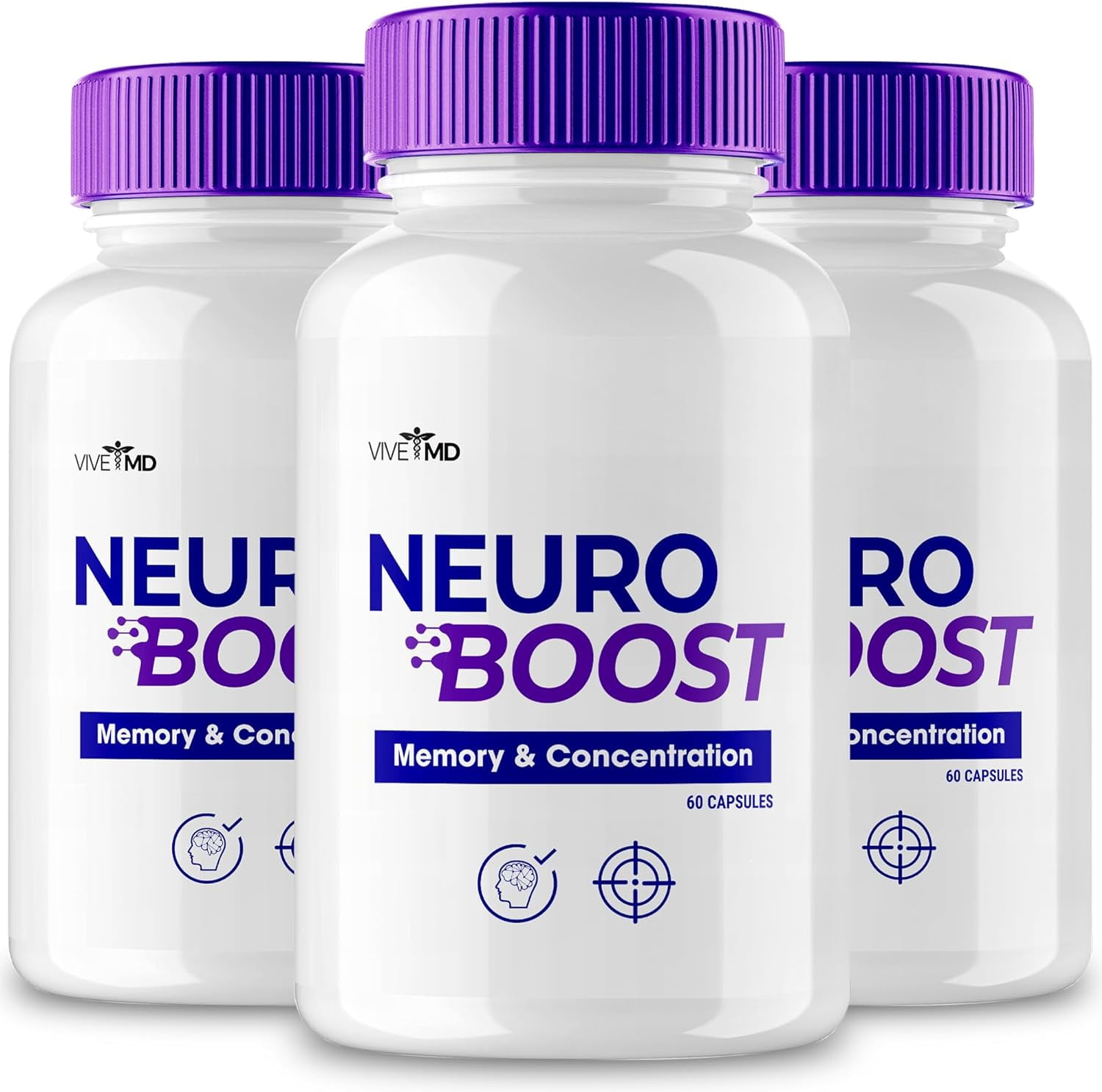 Neuro Boost Brain Supplements for Memory and Focus Capsules with Ginkgo Biloba, NeuroBoost ...