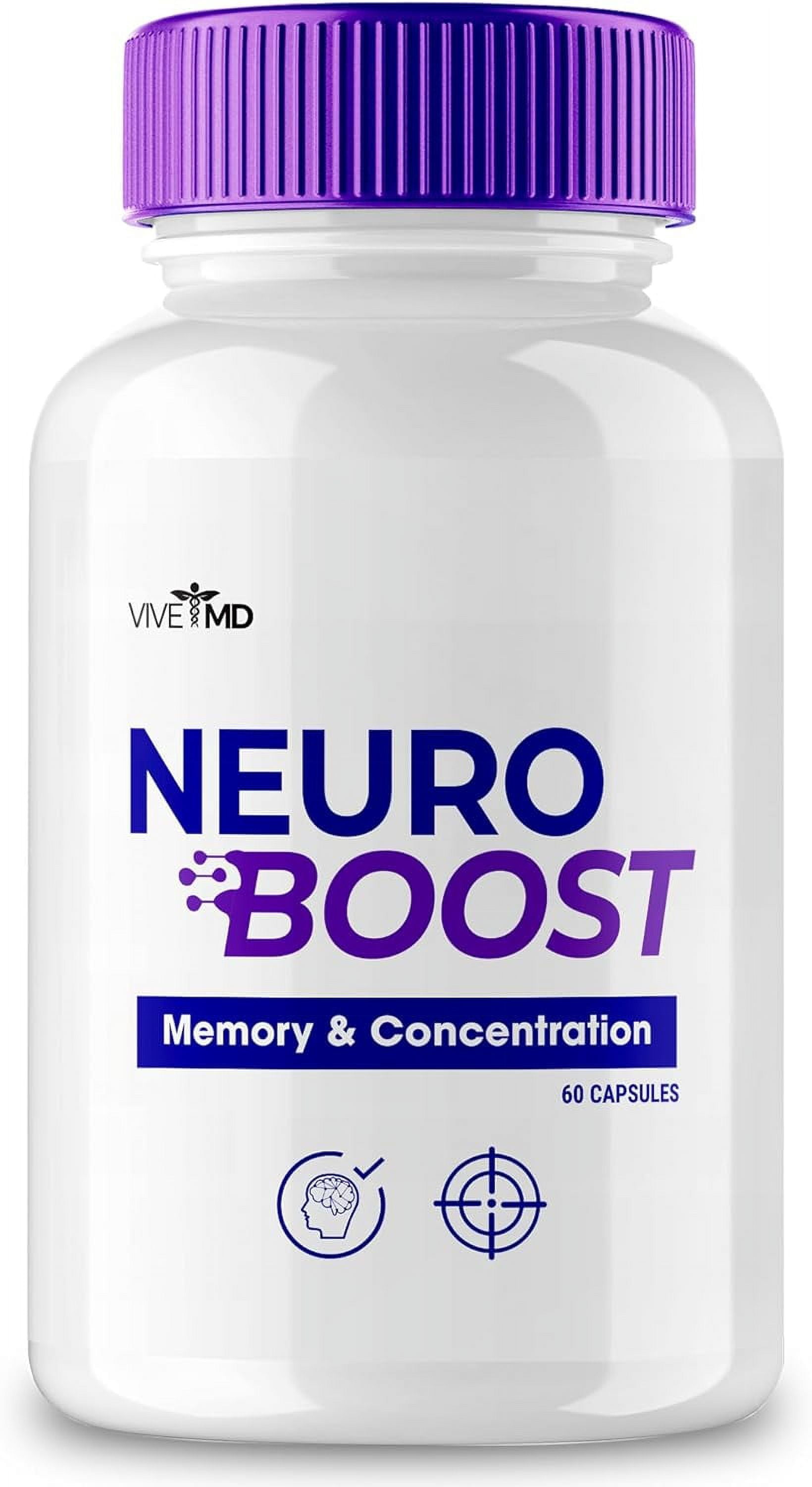 Neuro Boost Brain Supplements for Memory and Focus Capsules with Ginkgo Biloba, NeuroBoost ...
