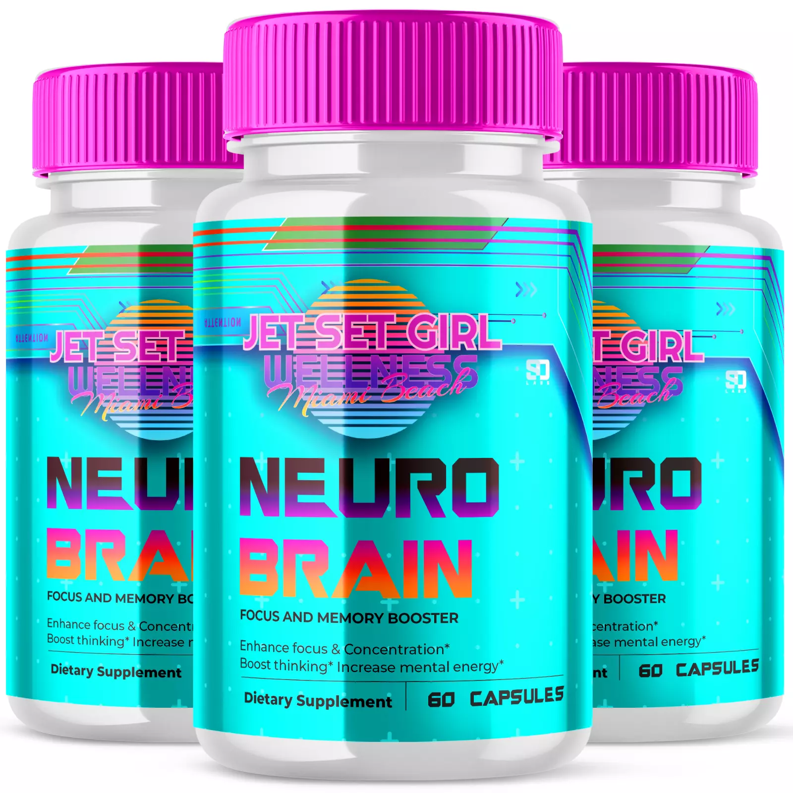 Neuro Brain Support Mental Energy, Boosts Focus & Memory (3 Pack ...