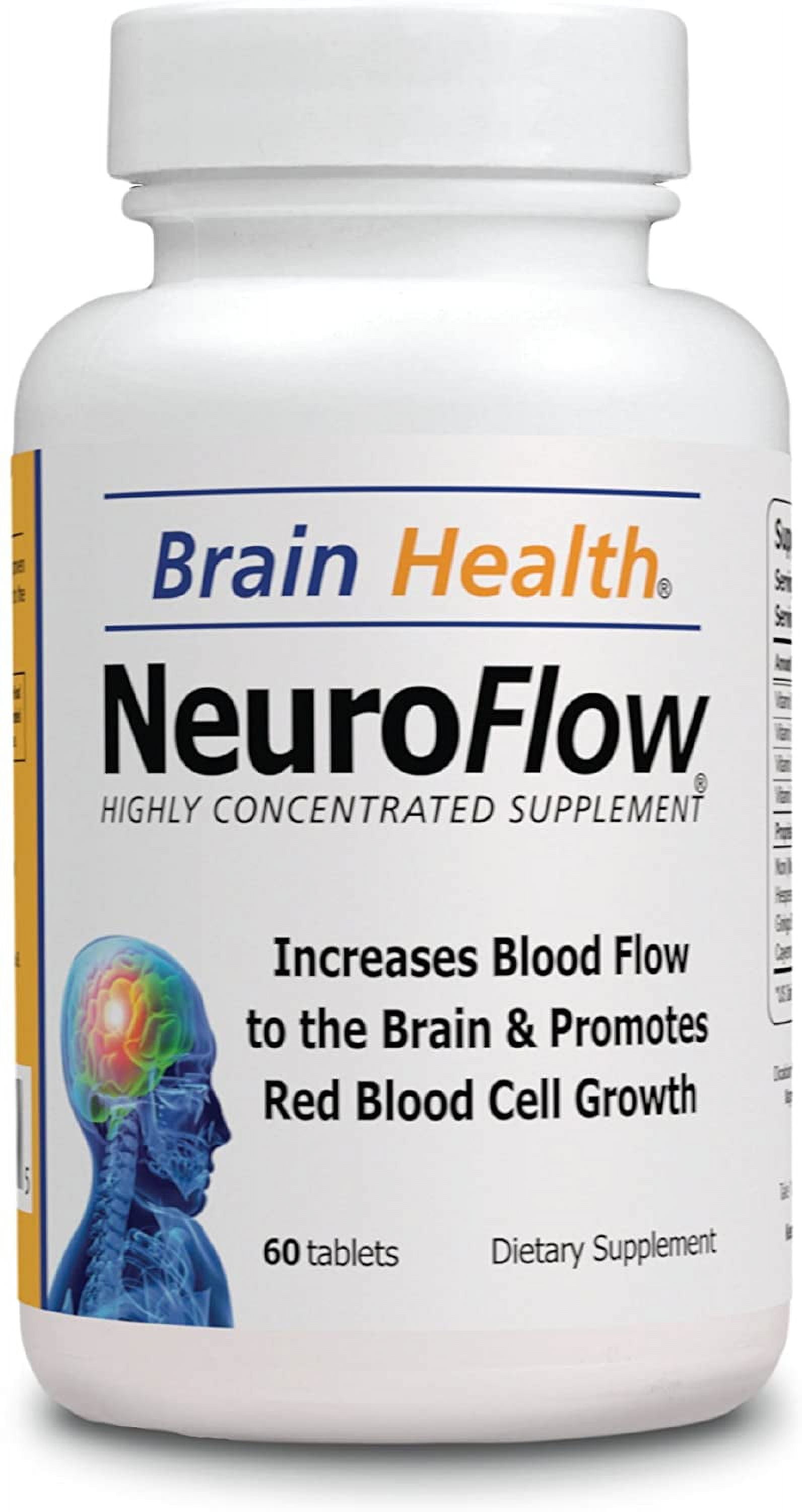 Neuro Flow - Brain Health & Oxygenation, Cognitive Enhancer, 60 Tablets ...