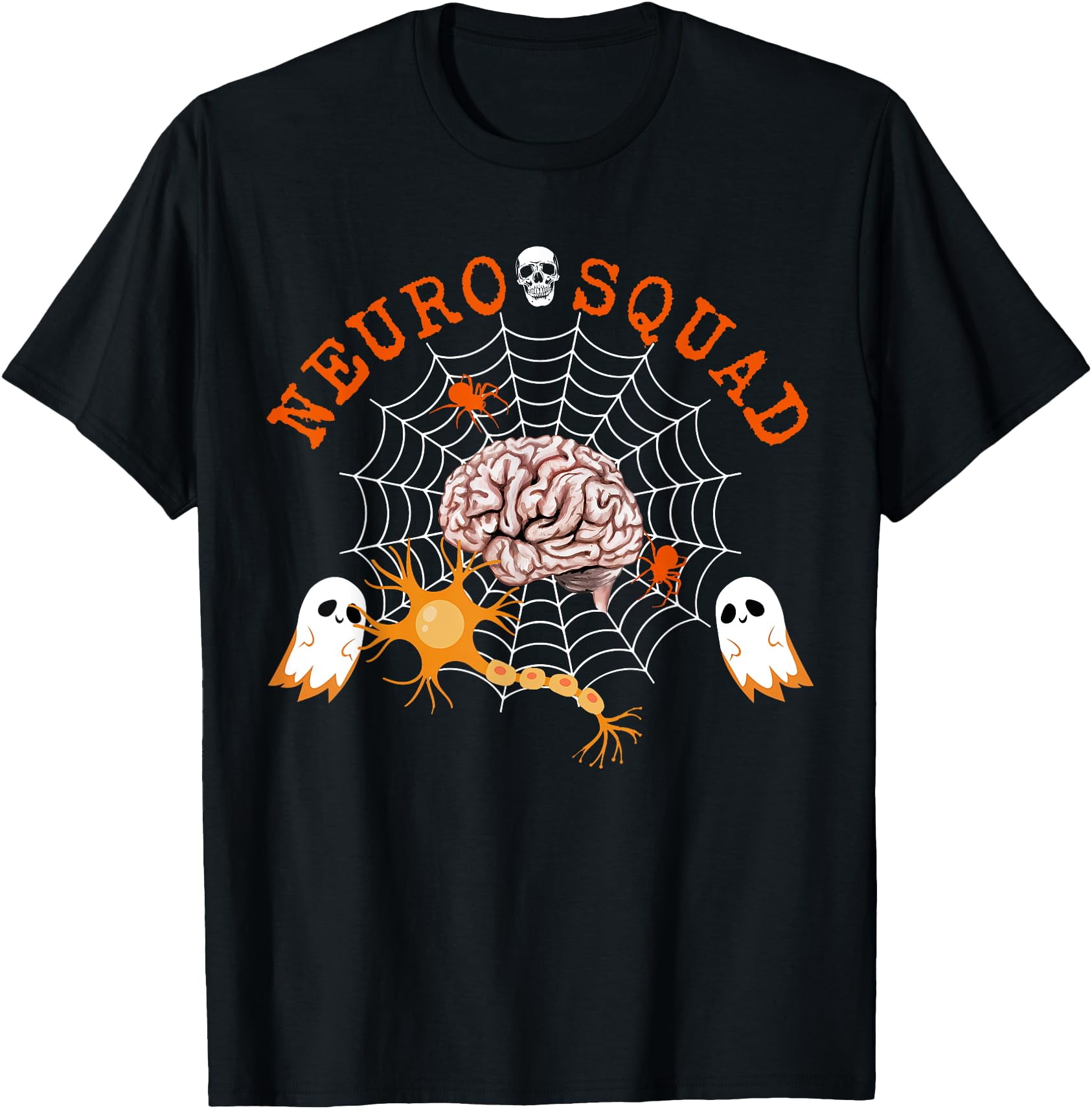 Neuro Nurse Squad Brain Anatomy Ghost Neuron Phd Science T-Shirt ...