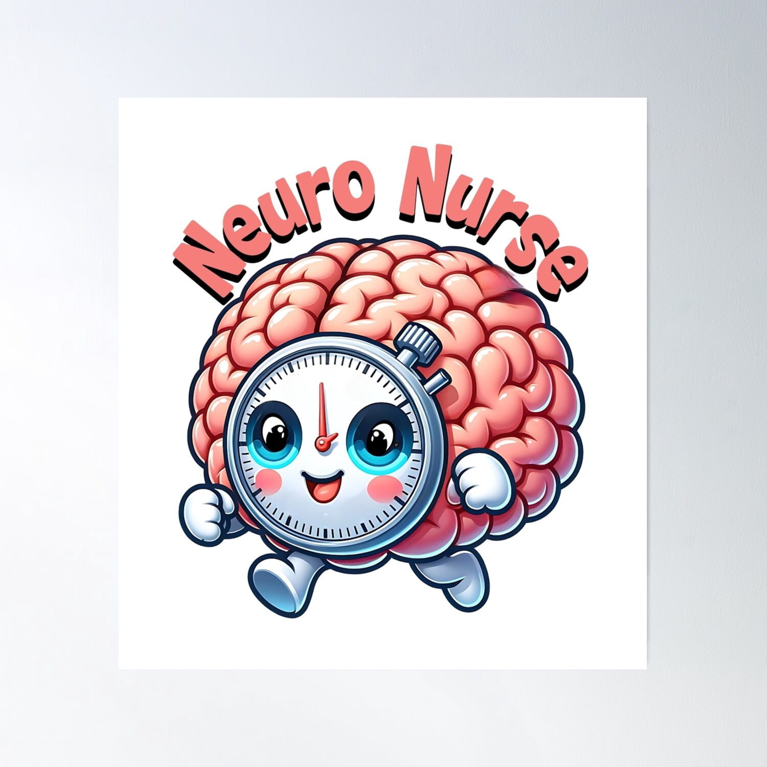 Neuro Nurse Stroke Awareness Brain Timer Poster Wall Art, Modern Wall ...