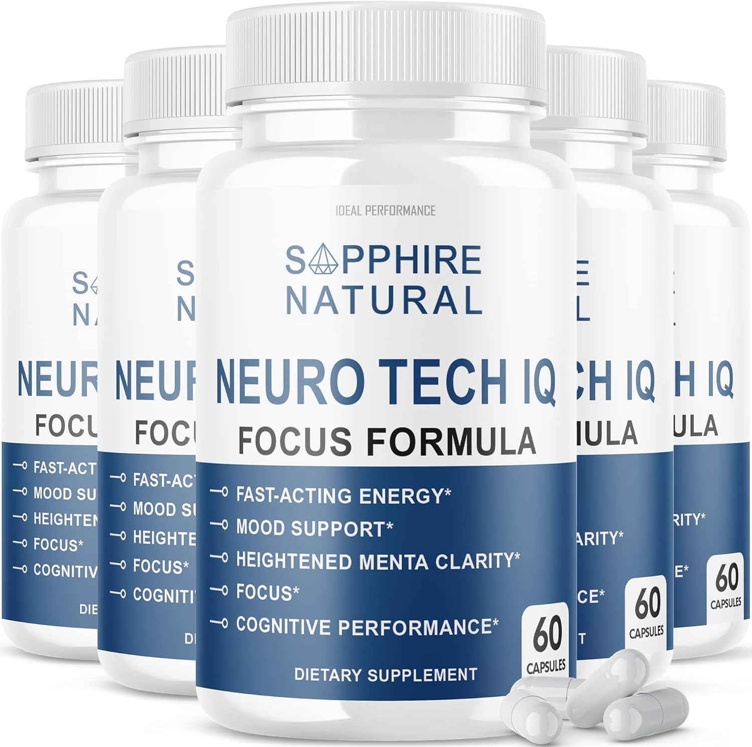 Neuro Tech IQ Brain Supplement Neurotech Iq Focus Formula Pills (5 Pack ...