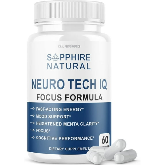 Neuro Tech IQ Brain Supplement Neurotech Iq Focus Formula Pills (60 ...