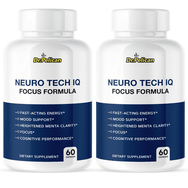 Neuro Tech IQ- Energy/Focus/Mood/Menta Clarity- 2 Bottles- 120 Capsules ...