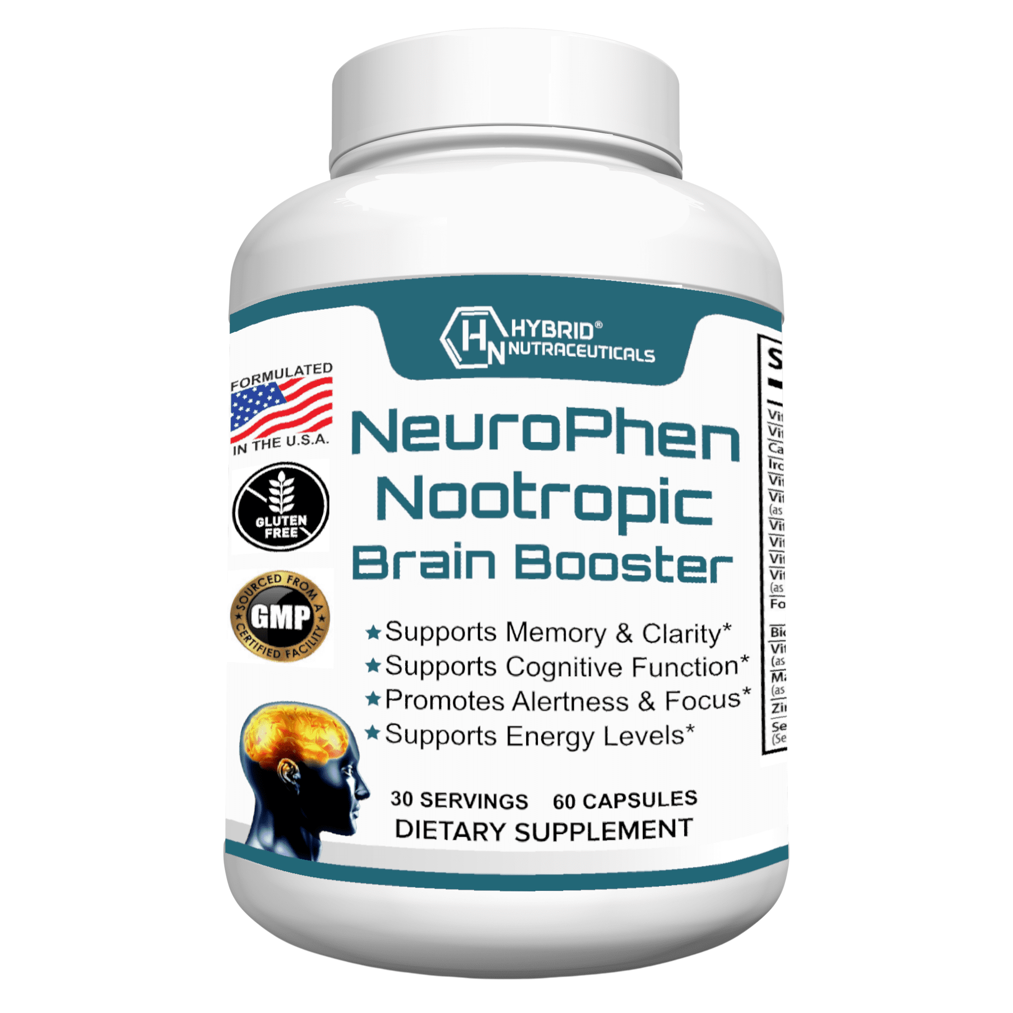 Hybrid Nutraceuticals NeuroPhen Nootropic Supplement, Brain Focus ...