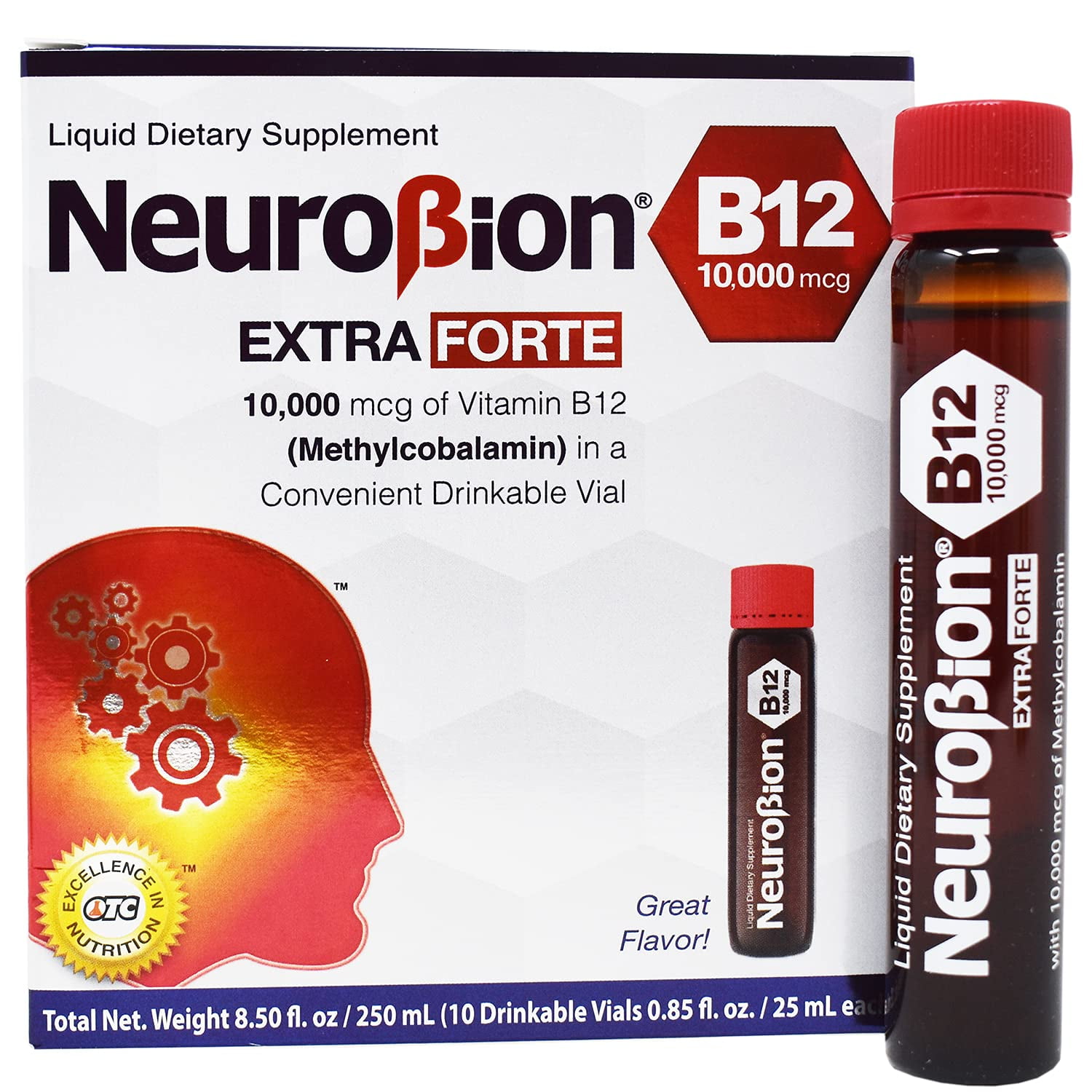 Neurobion Extra Forte B12, 10,000 mcg Energy Vitamin Liquid Complex - 10 Vials Box - Walmart.com