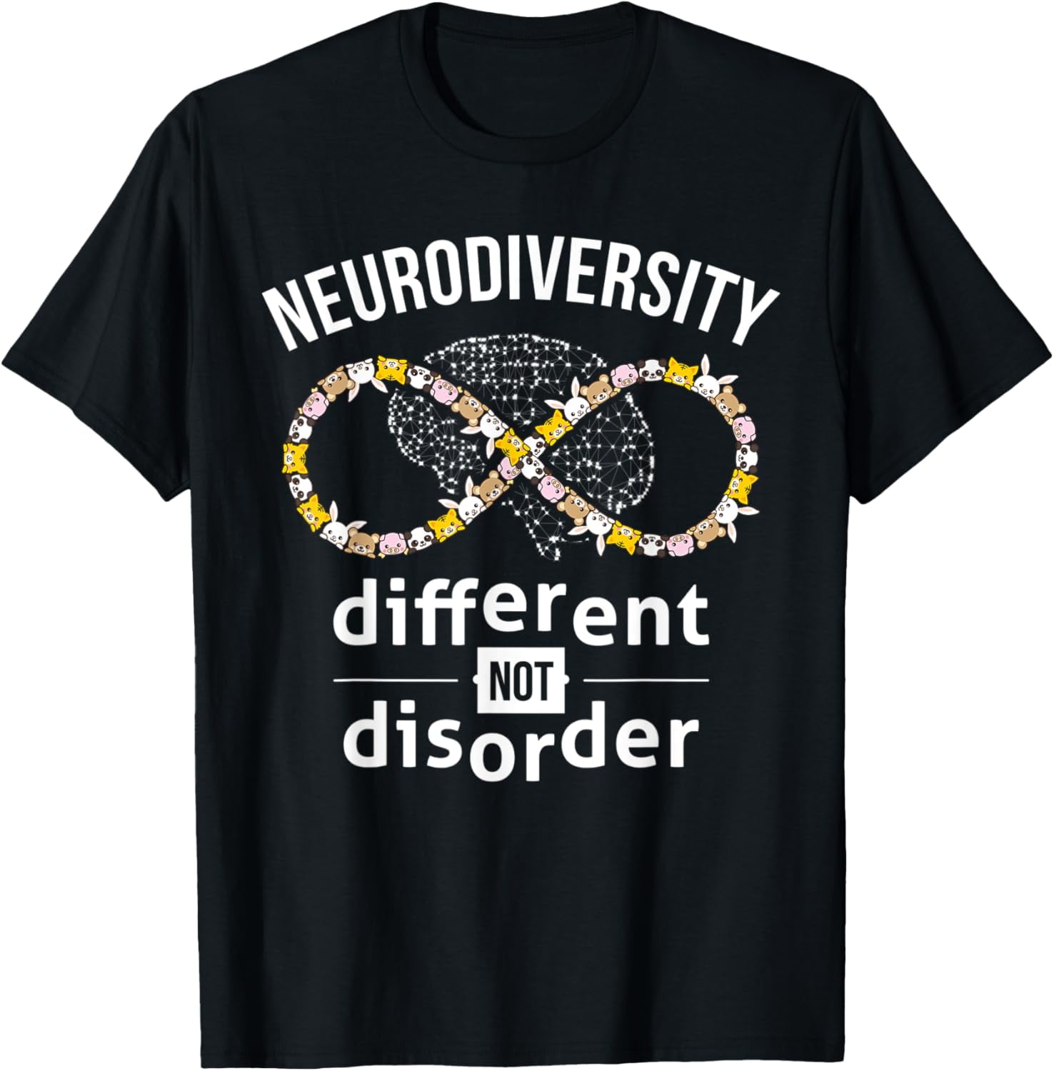 Neurodiversity Autism Different Not Disorder Furry Friends T-Shirt men ...