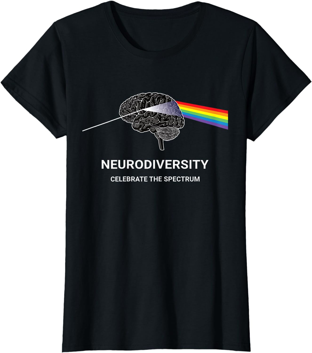 Neurodiversity Autism Spectrum ASD ADHD Rainbow Brain T-Shirt - Walmart.com