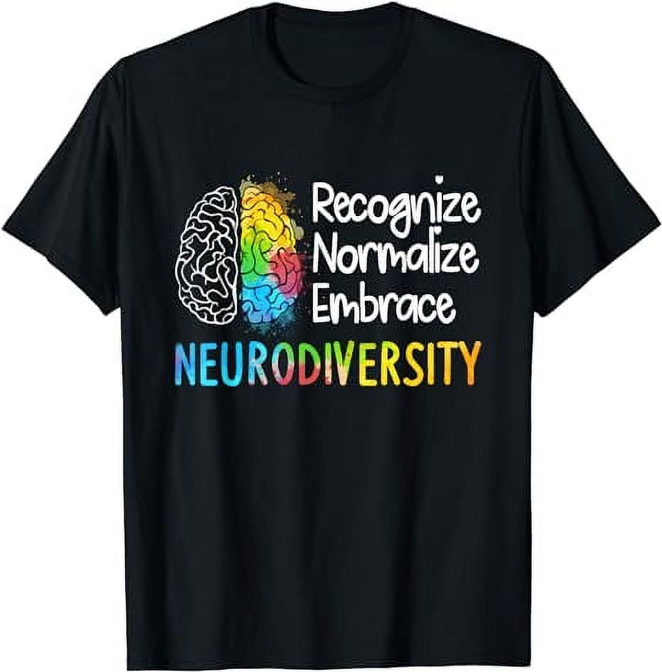 Neurodiversity Autism Spectrum ASD ADHD Rainbow Brain T-Shirt - Walmart.com
