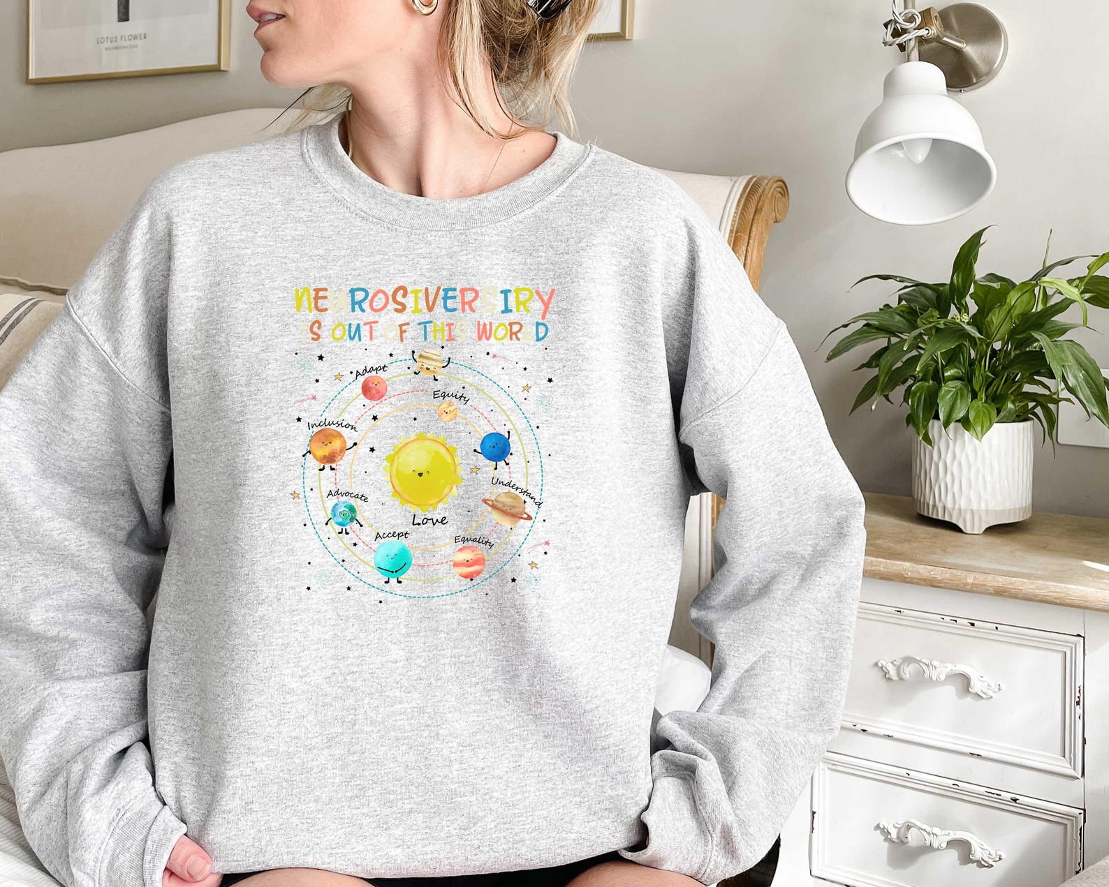 Neurodiversity Is Out Of This World Sweatshirt, Space Neurodiverse Universe Pullover, Autism ...