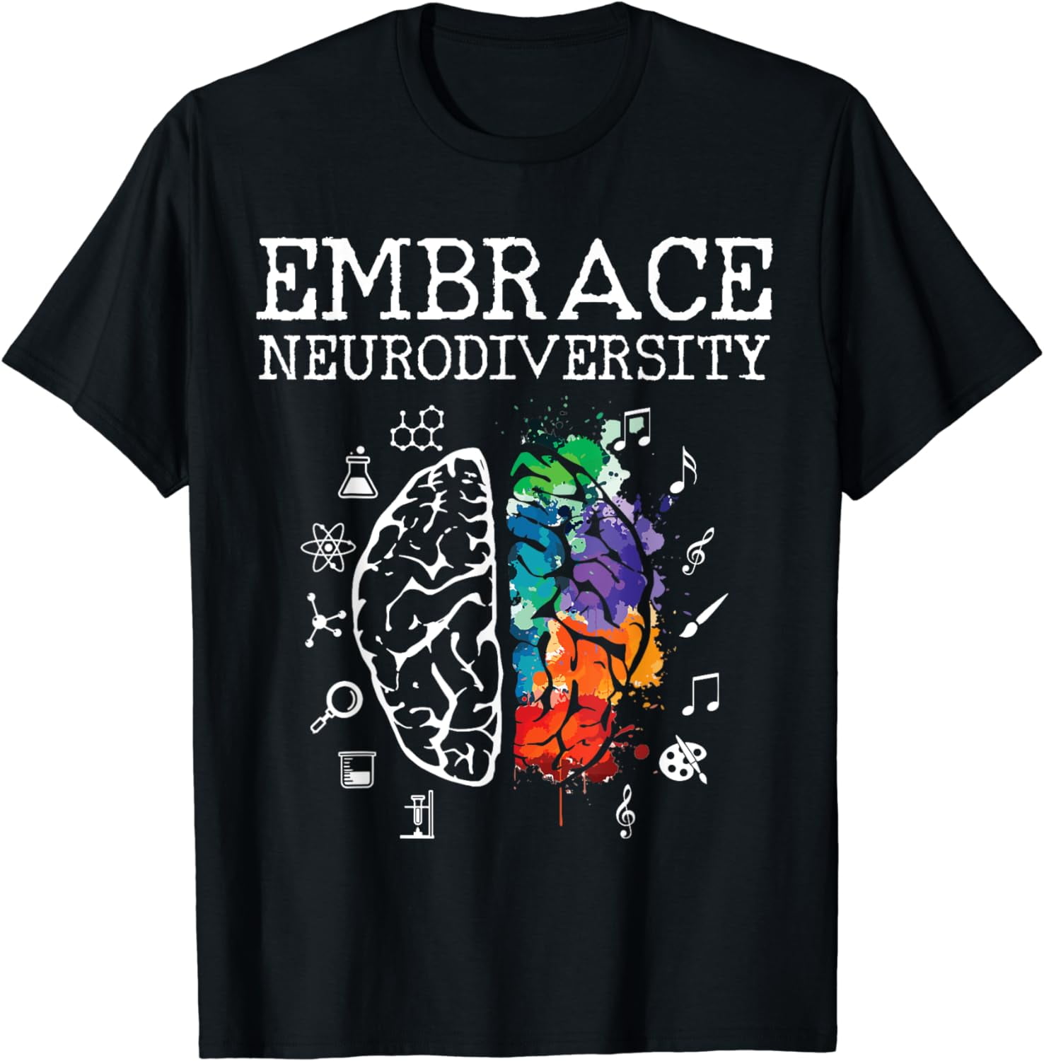 Neurodiversity Shirt - Embrace ADHD Autism ASD Tshirt Gift - Walmart.com