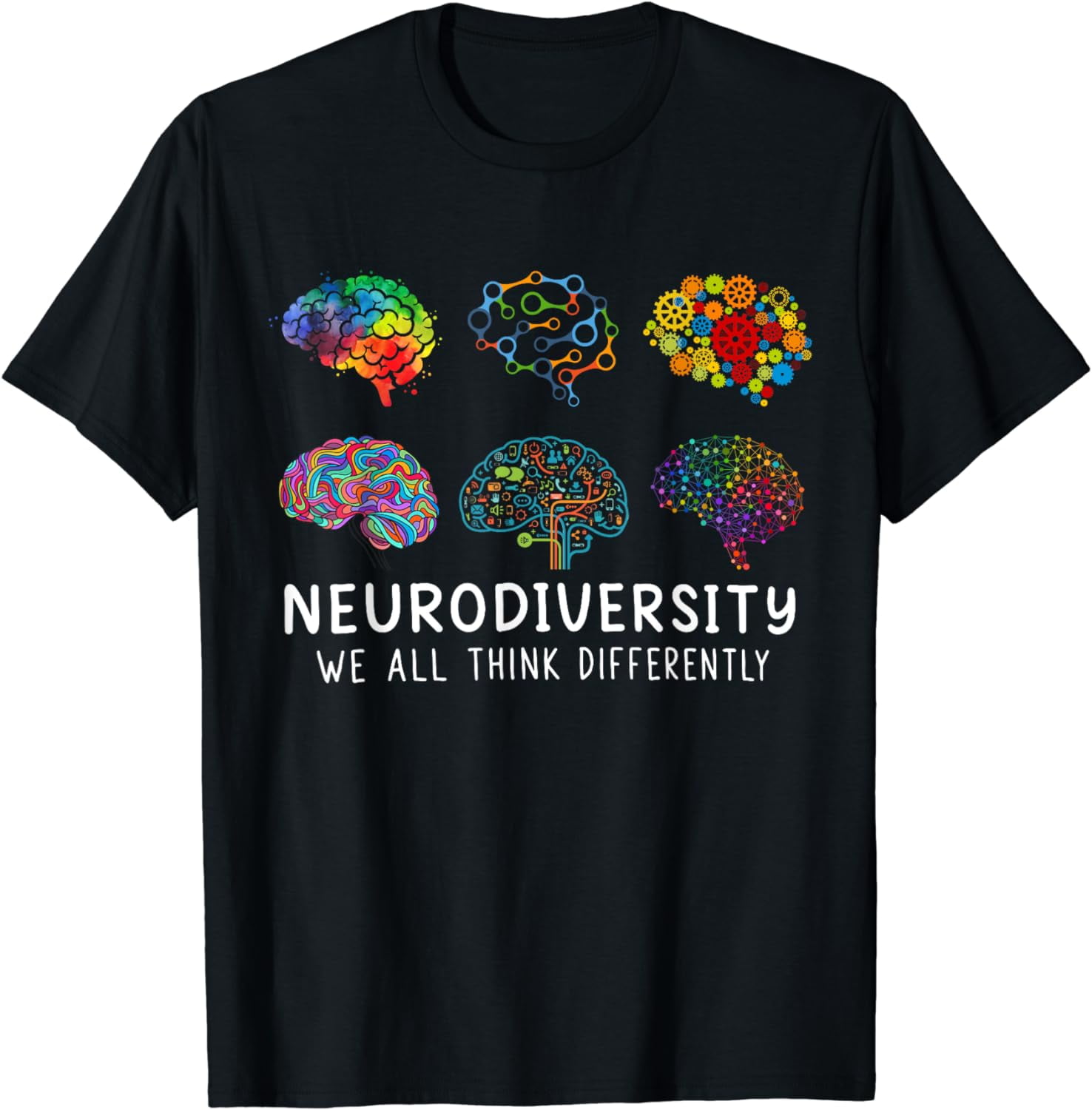 Neurodiversity We All Think Differently Brain Autism T-Shirt - Walmart.com