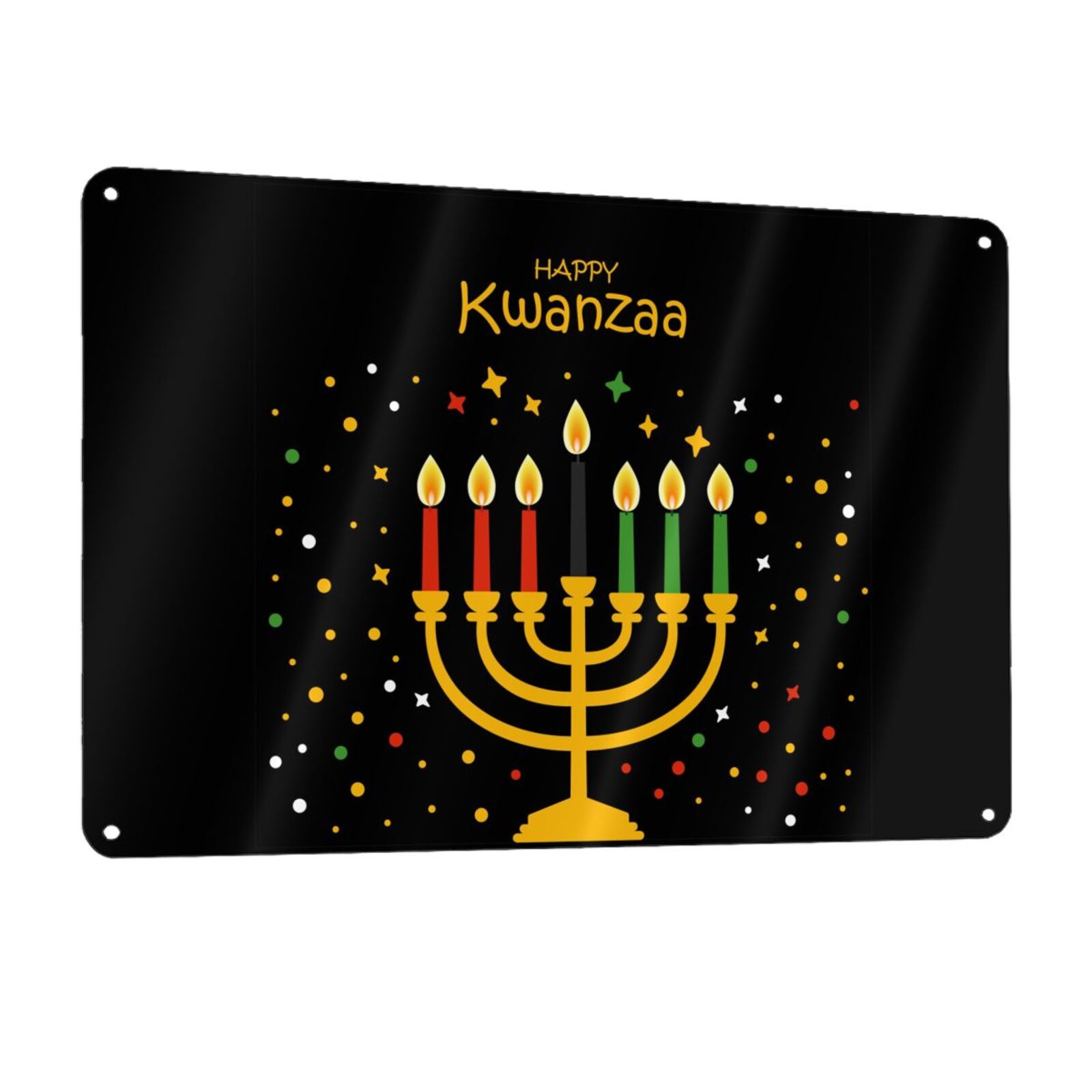 Happy Kwanzaa African Heritage Holiday Sign 12x8in Indoor Outdoor Metal ...