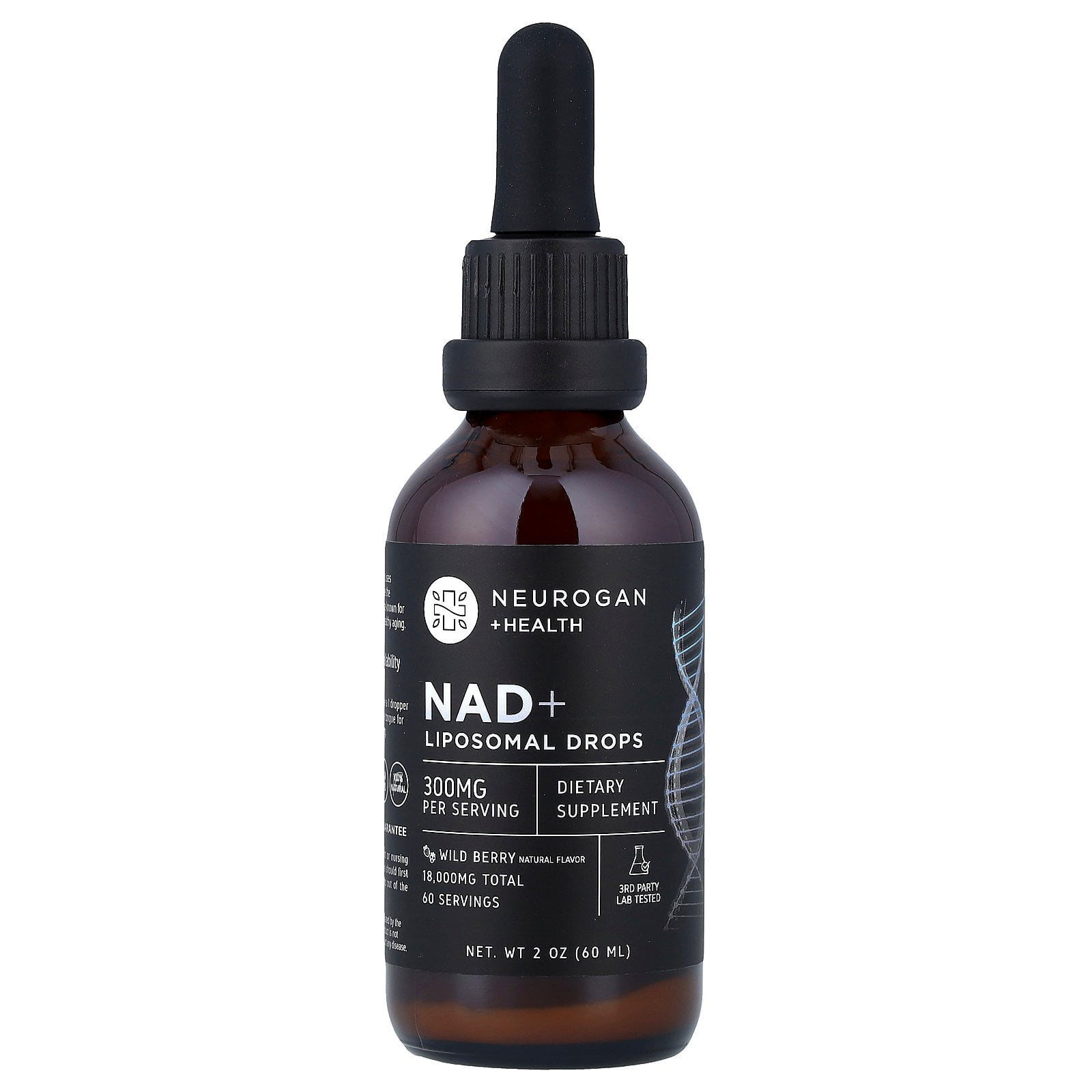 Neurogan Health NAD+ Liposomal Drops, Wild Berry, 300 mg, 2 oz (60 ml ...