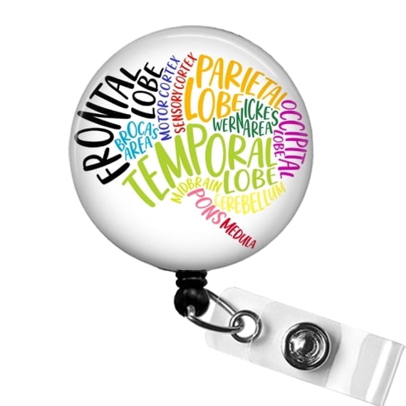 Neurology Nurse Badge, Anatomical Brain Badge Reel, Neuro Badge Clip ...
