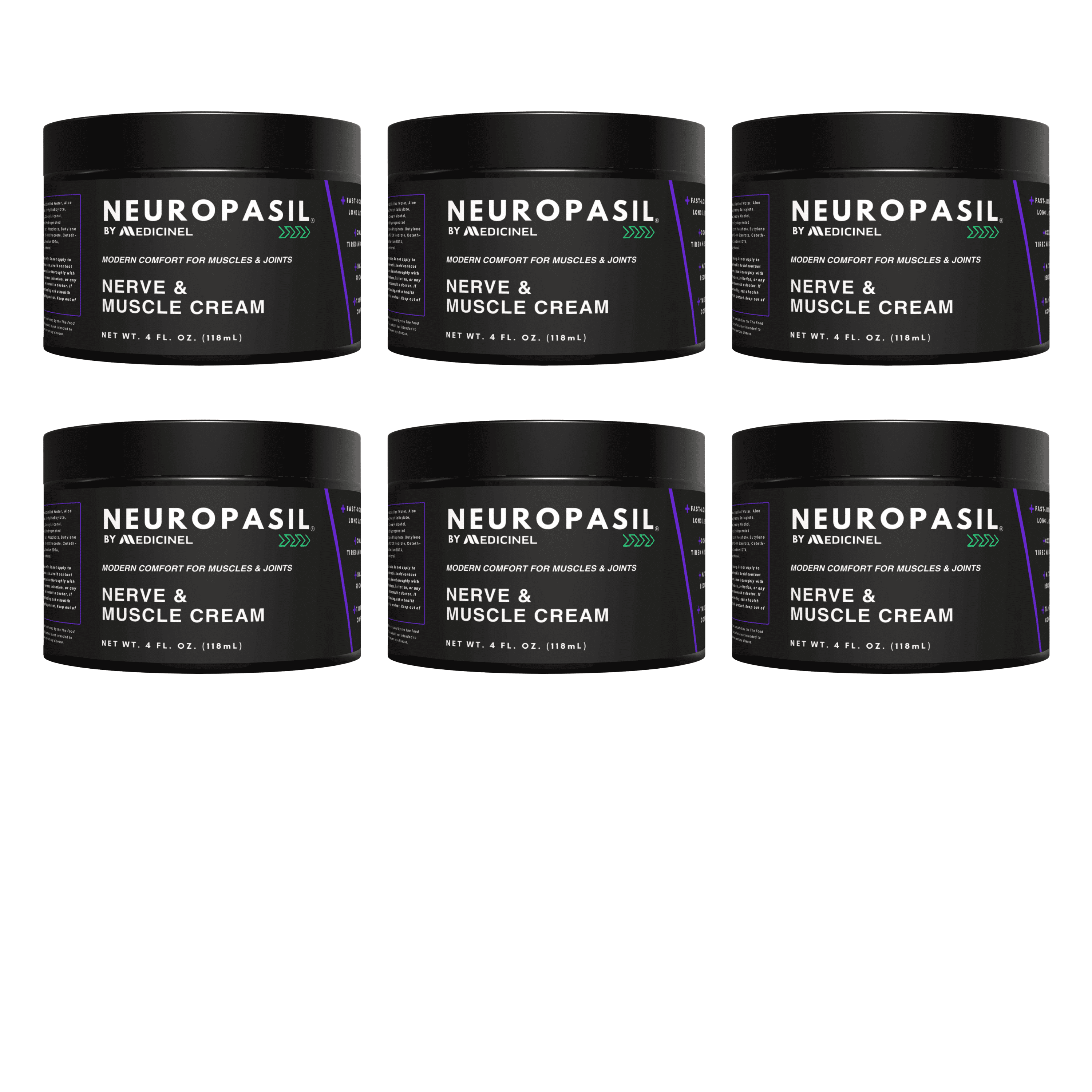 (6 Pack) Neuropasil Nerve & Muscle Relief Cream, Menthol Urea Aloe for ...