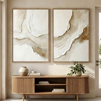 Beige Cream Sage Fluid Brushstroke Diptych Neutral Wall Art Set 2 ...