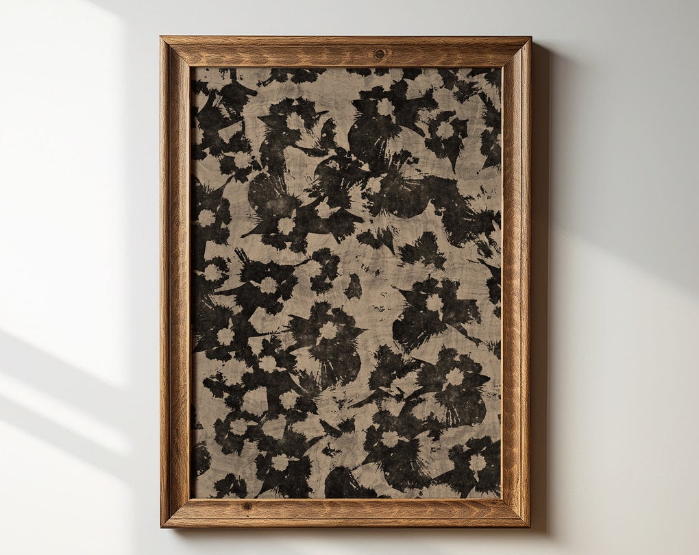 Neutral Abstract Floral Pattern Downloadable Print Botanical Japanese ...