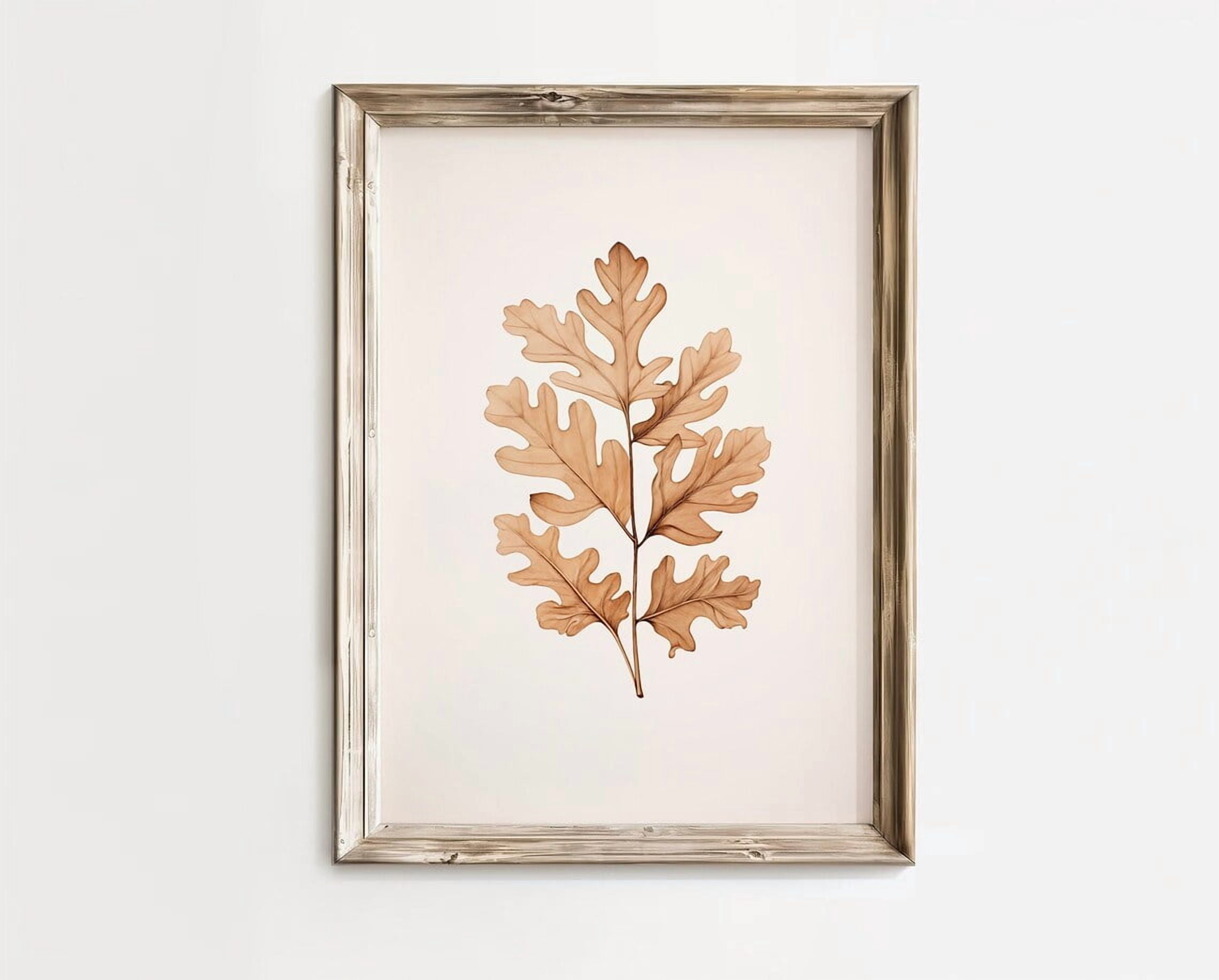Neutral Autumn Botanical Leaf Fall Vintage Art Vintage Neutral Country ...