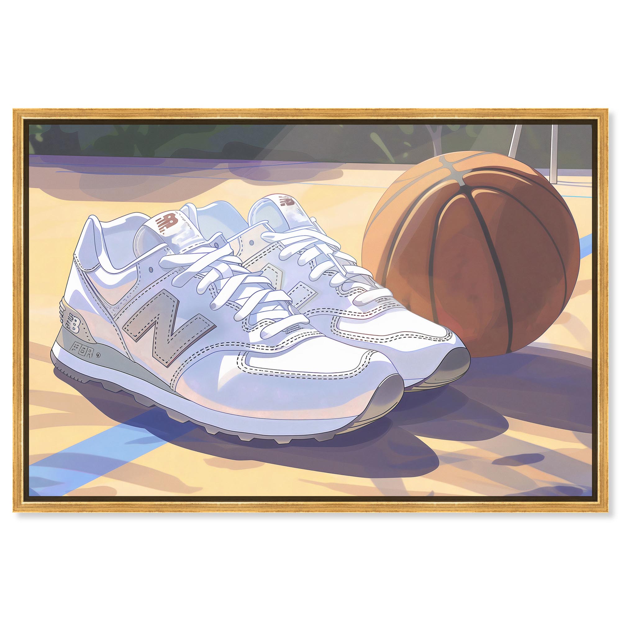 Neutral Basketball Court Sneakers Canvas Sneaker Prints by Art Remedy ...