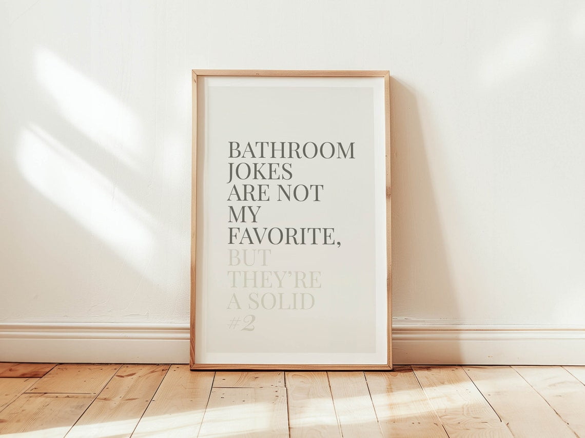 Neutral Bathroom Home Decor Funny Bathroom Print Wall Art Bathroom ...