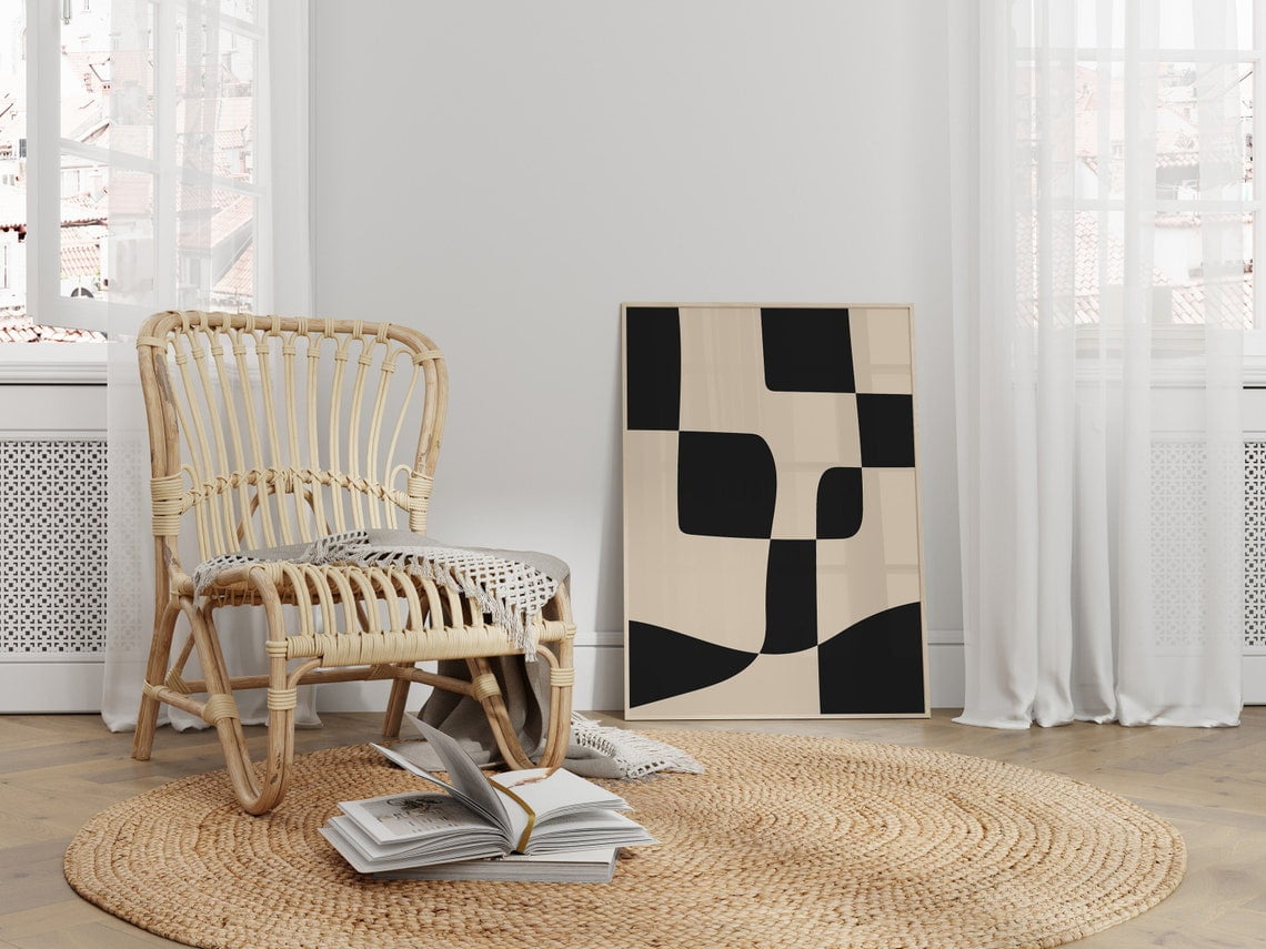 Neutral Beige Abstract Print / Minimalist Wall Art, Trendy Posters ...