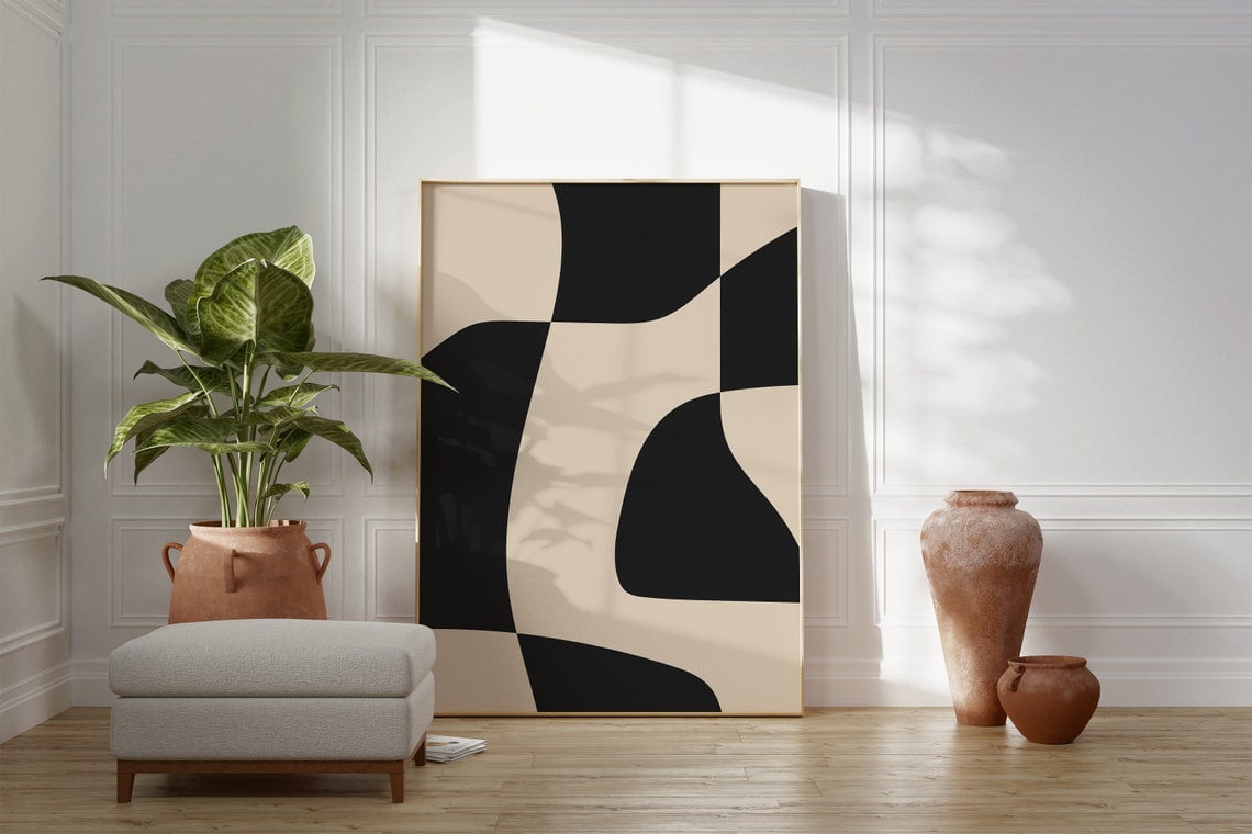 Neutral Beige Abstract Print / Minimalist Wall Art, Trendy Posters ...