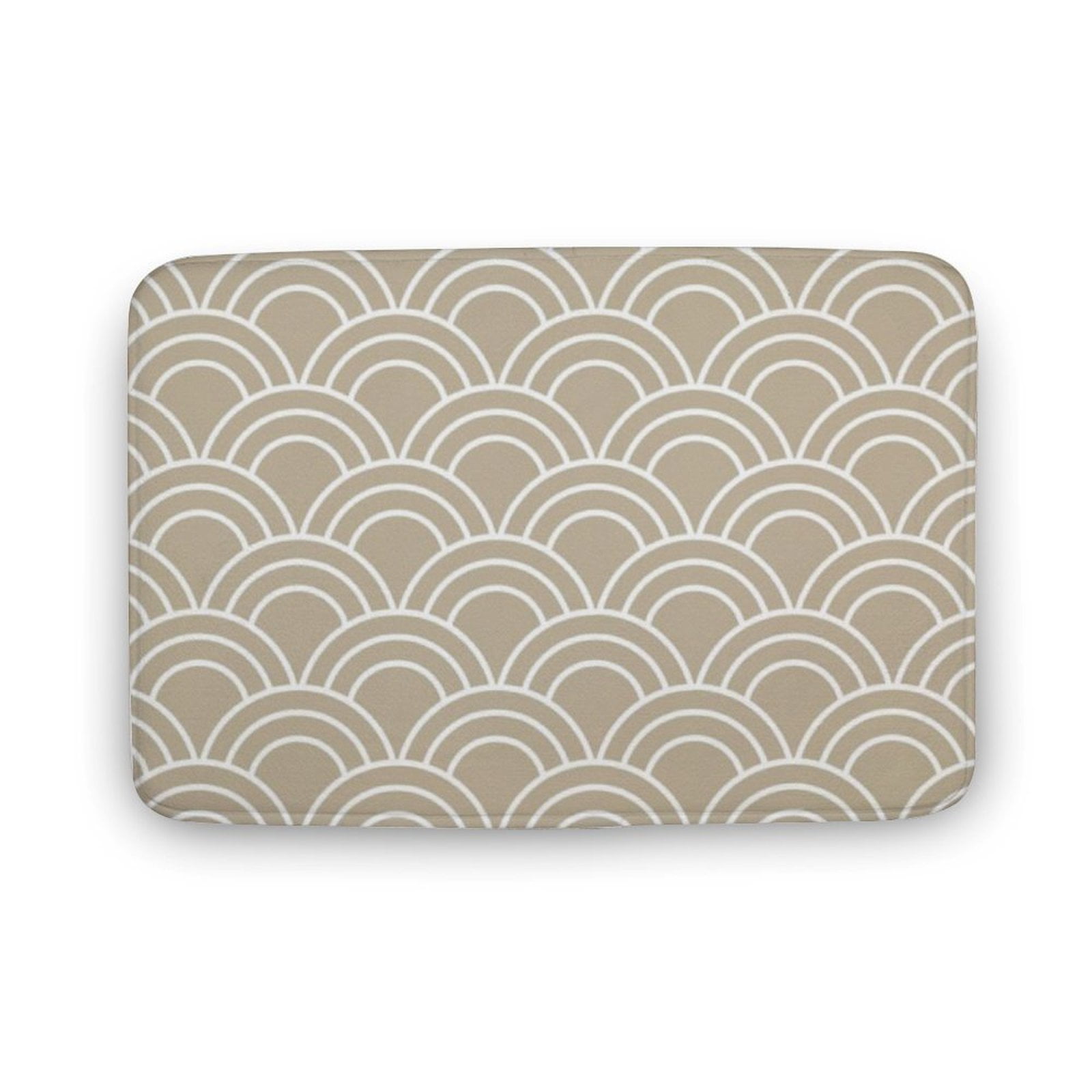 Neutral Beige Geometric Bath Rugs 24"X16" Doormat Carpet For Bathroom ...